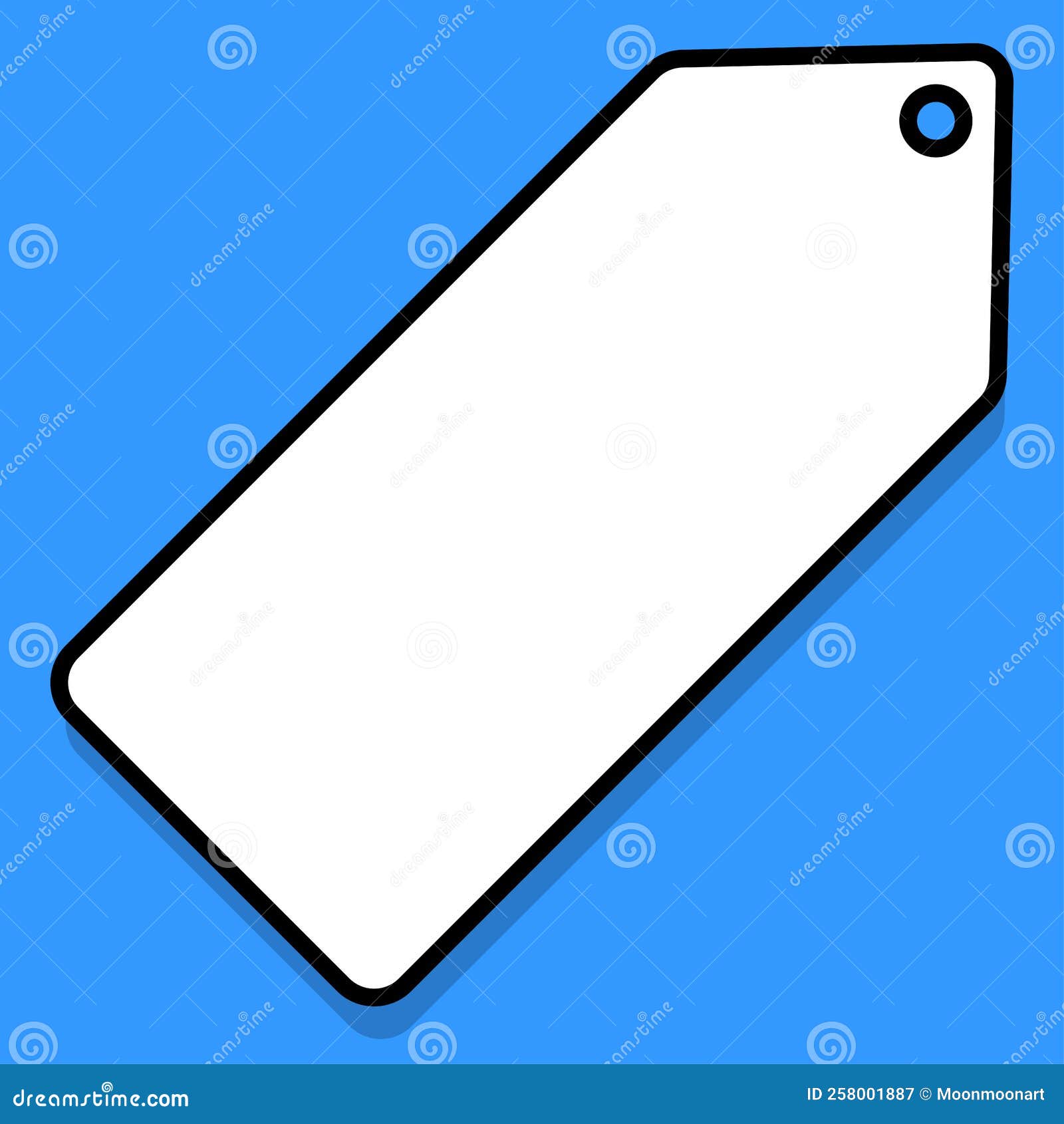 White Discount Tag on a Blue Background. Flat Vector Illustration Stock ...