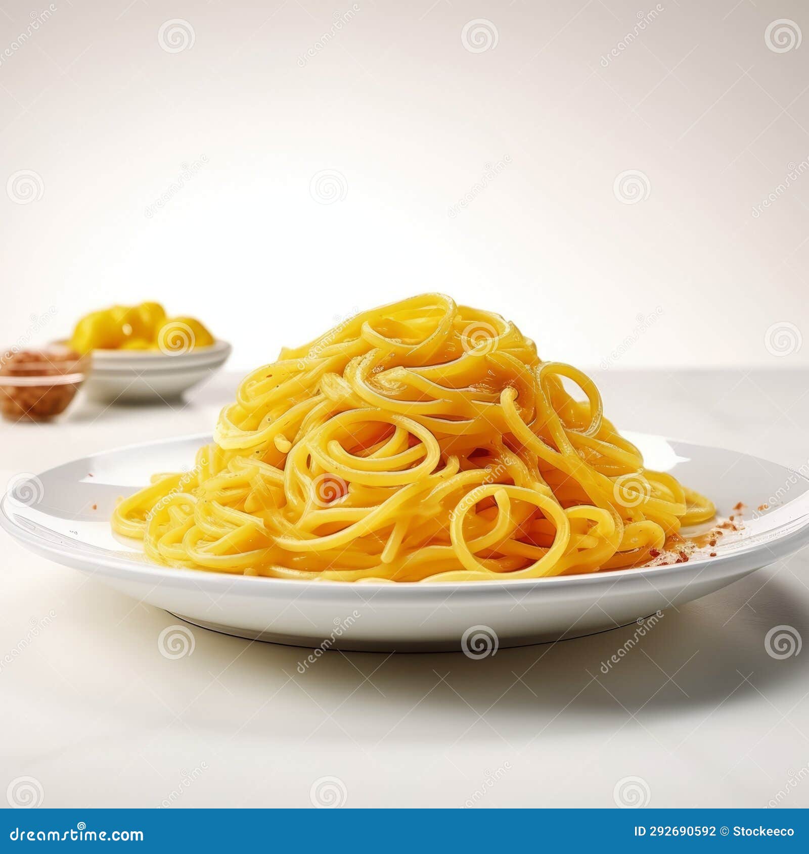 Ultra Realistic 4k Spaghetti on White Background Stock Illustration ...