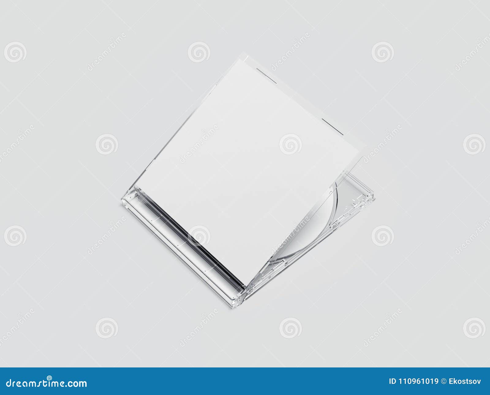 White Disk with Transparent Package and Blank Label. 3d Rendering Stock ...