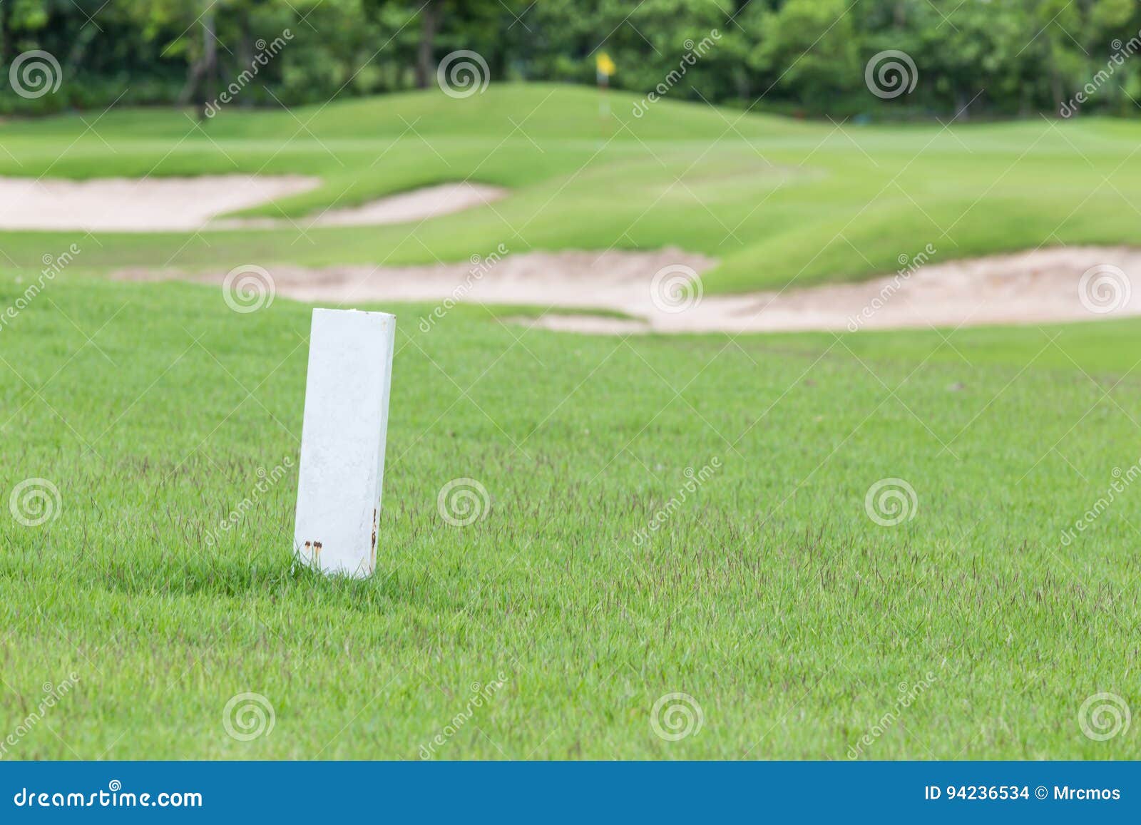 The White Distance Marker Pole To Inform Range of Golfing with B Stock ...