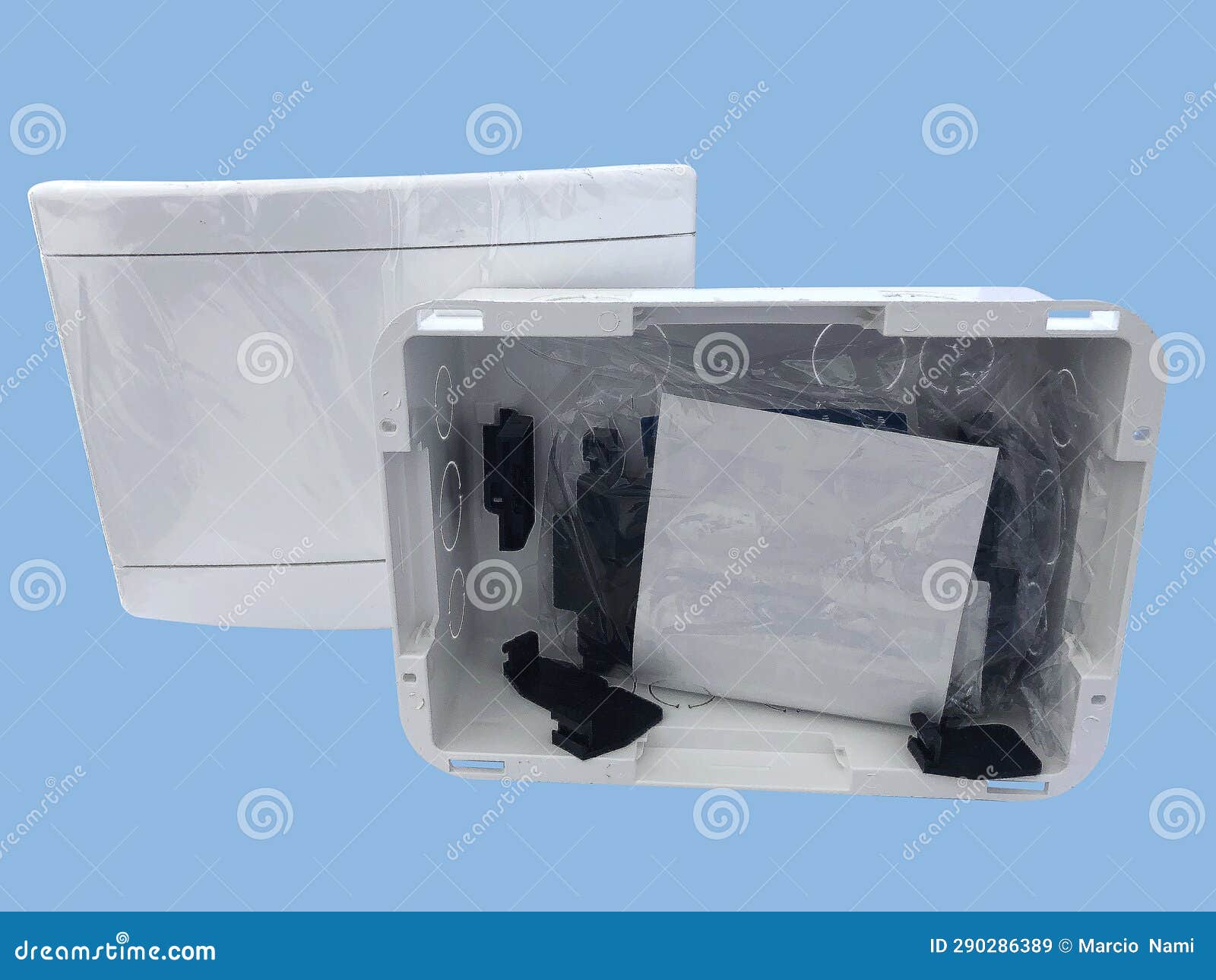 White Distribution Box without Circuit Breakers Stock Image - Image of ...