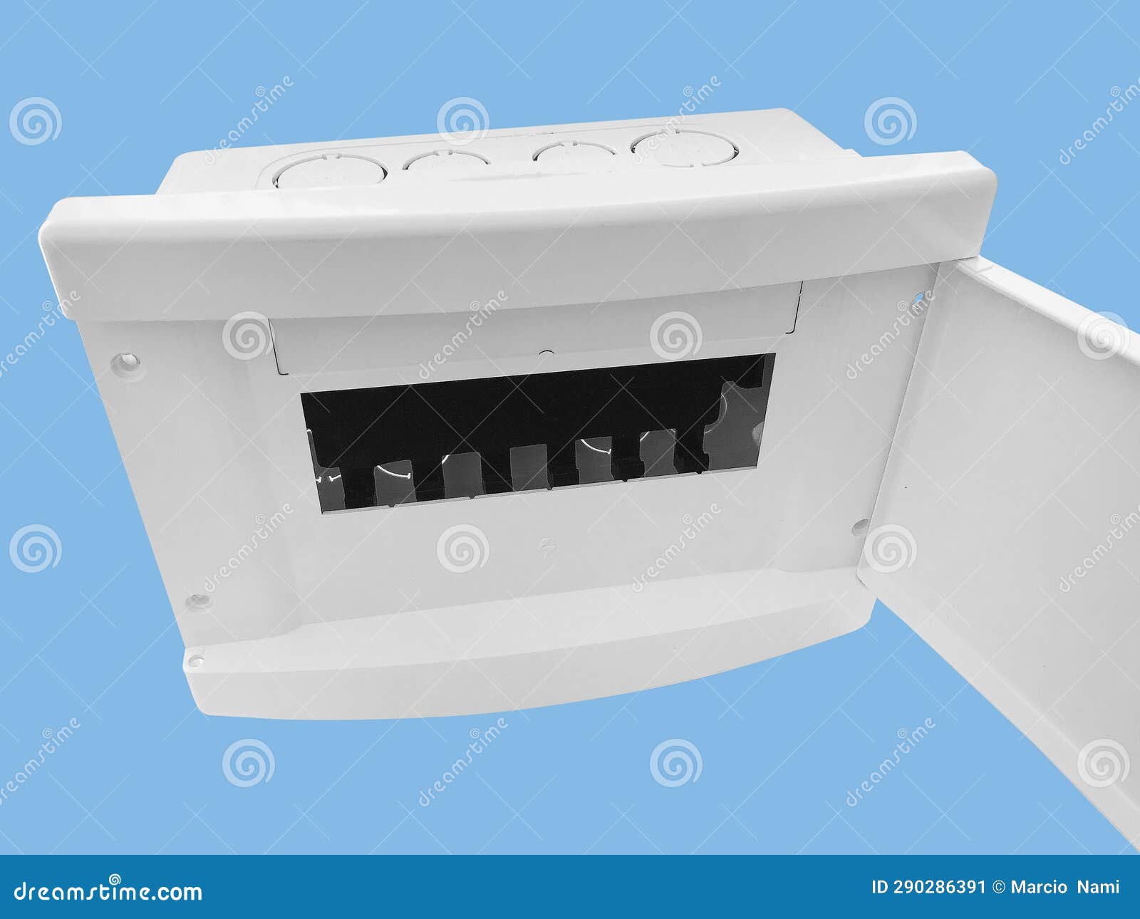 White Distribution Box without Circuit Breakers Stock Image - Image of ...