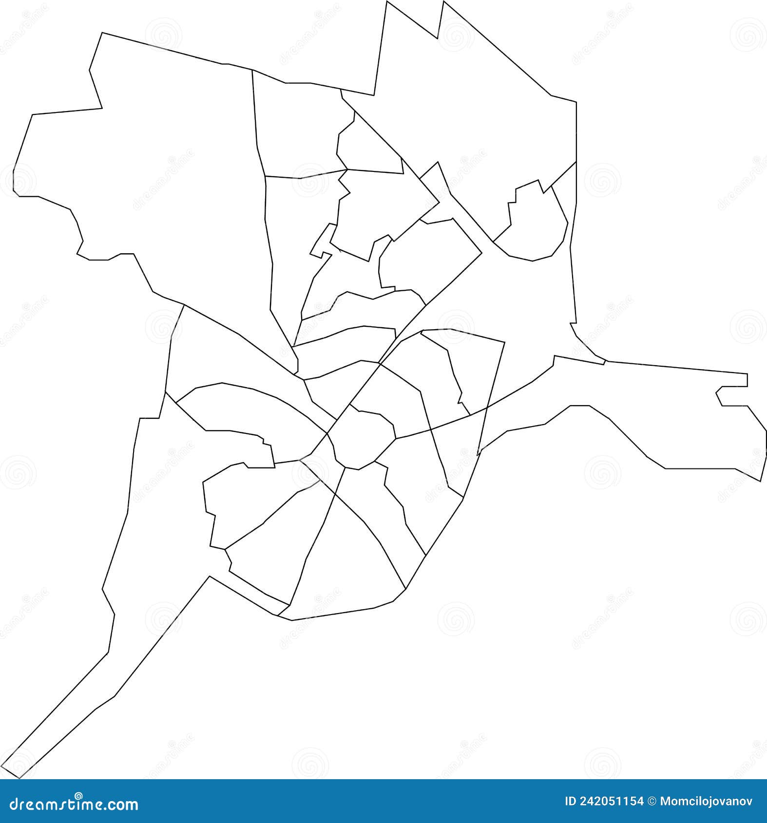 White Districts Map of AMERSFOORT, NETHERLANDS Stock Vector ...