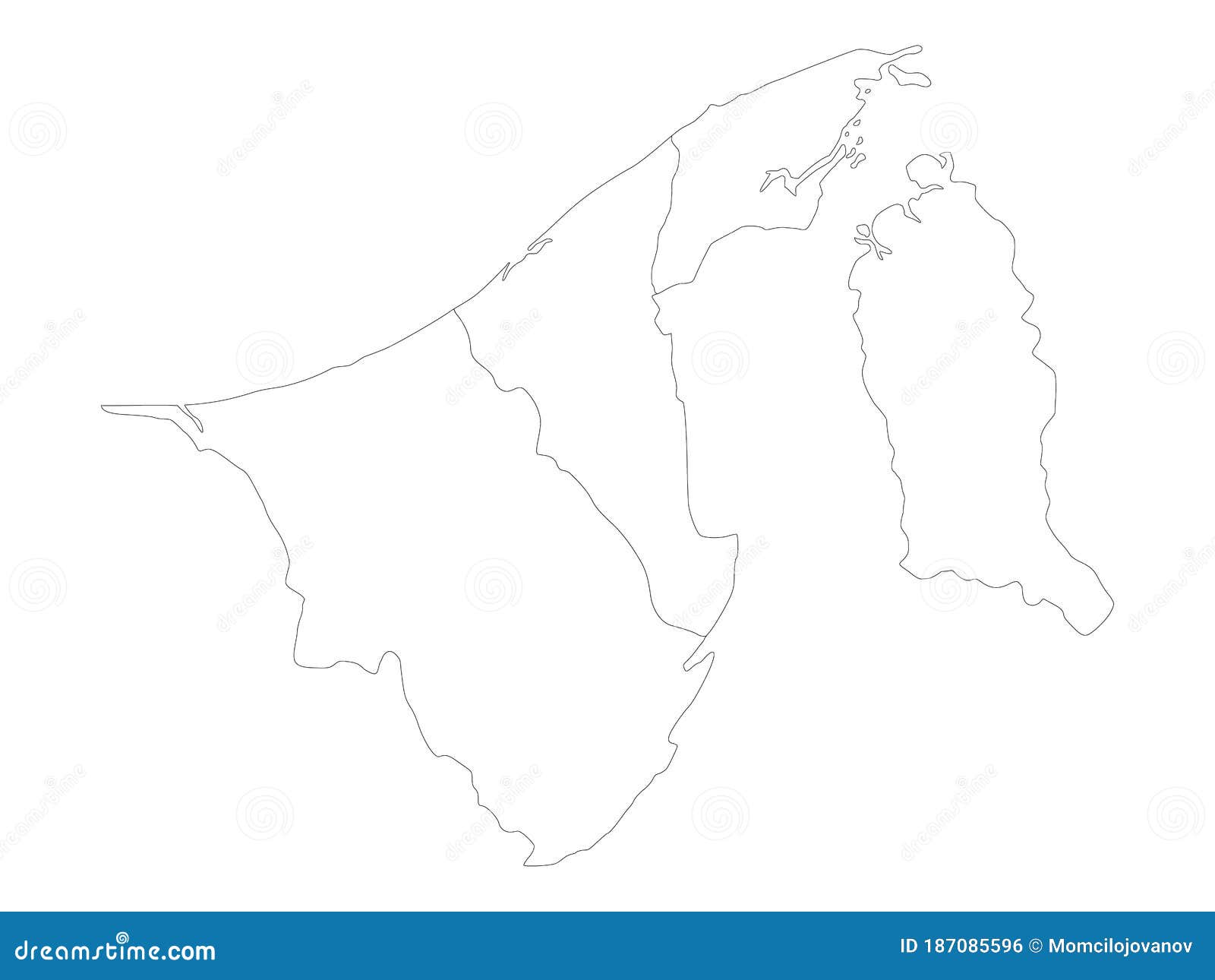 Districts Map Of Brunei Vector Illustration | CartoonDealer.com #187085590