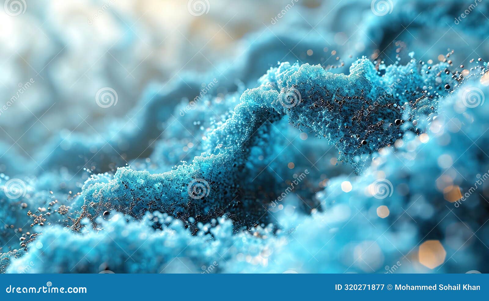 White DNA Molecules on String 3D Model on Bokeh Blur Background Stock ...