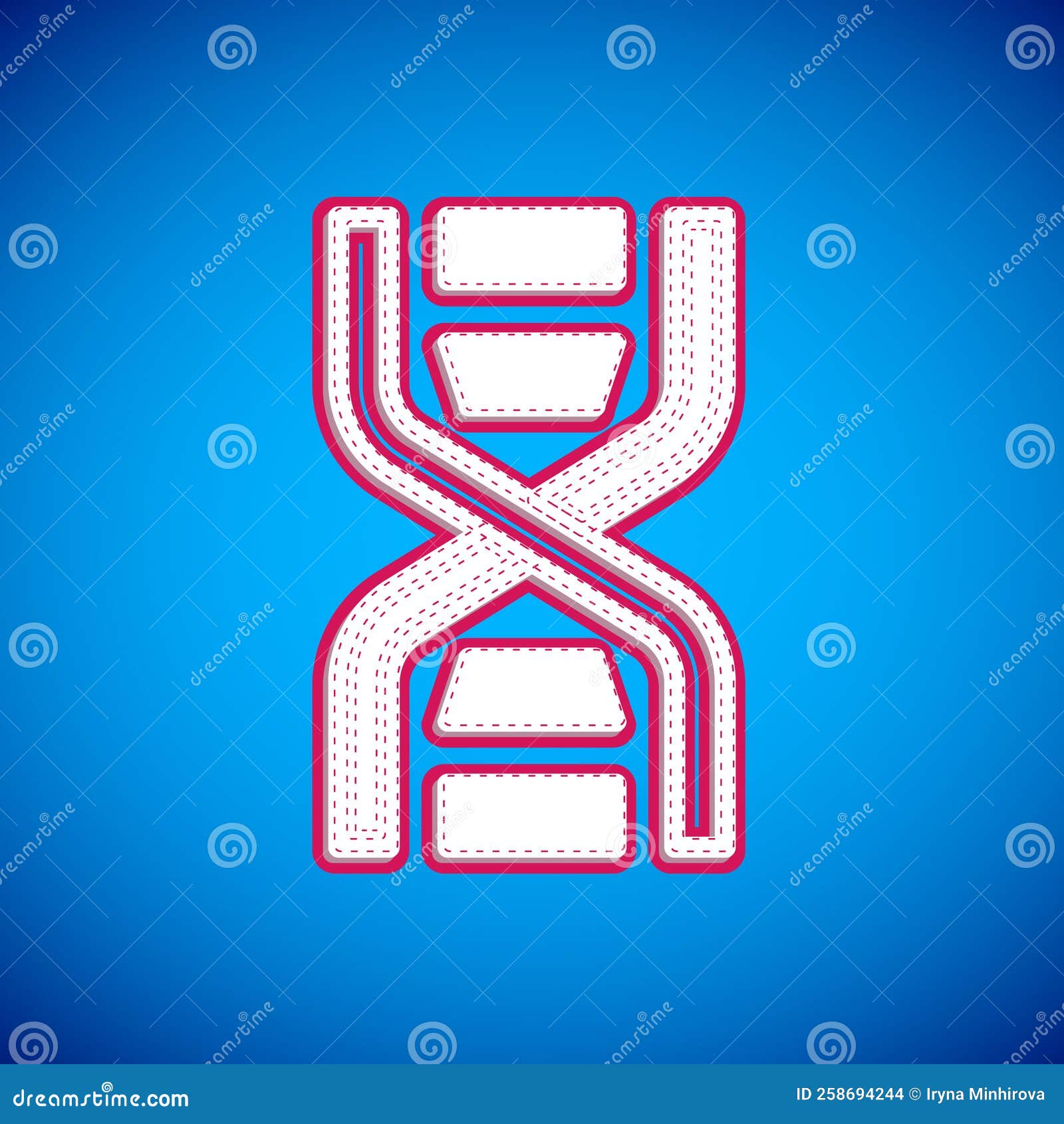 White DNA Symbol Icon Isolated on Blue Background. Vector Stock Vector ...