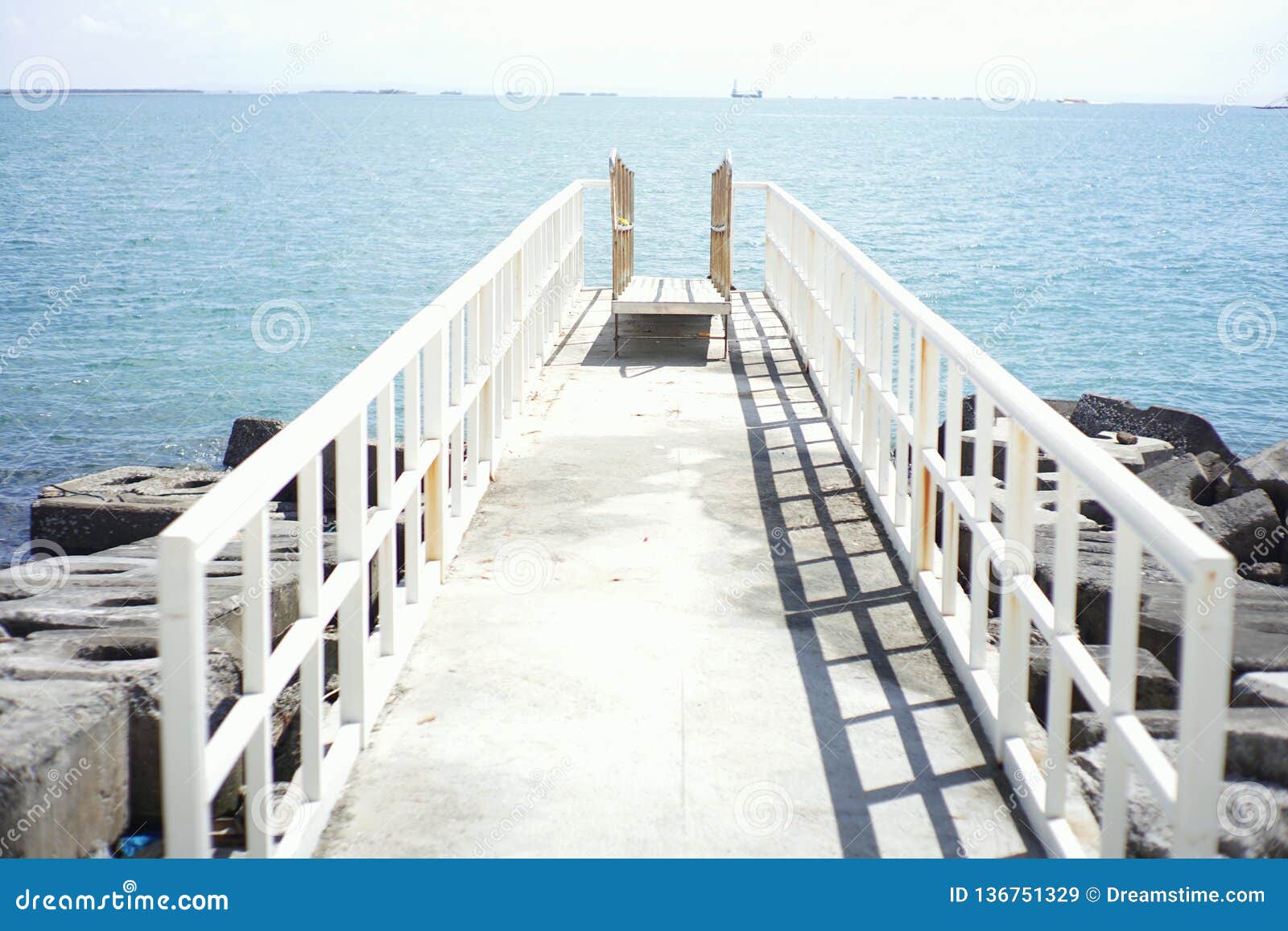 Docking area stock image. Image of white, railings, cement - 136751329