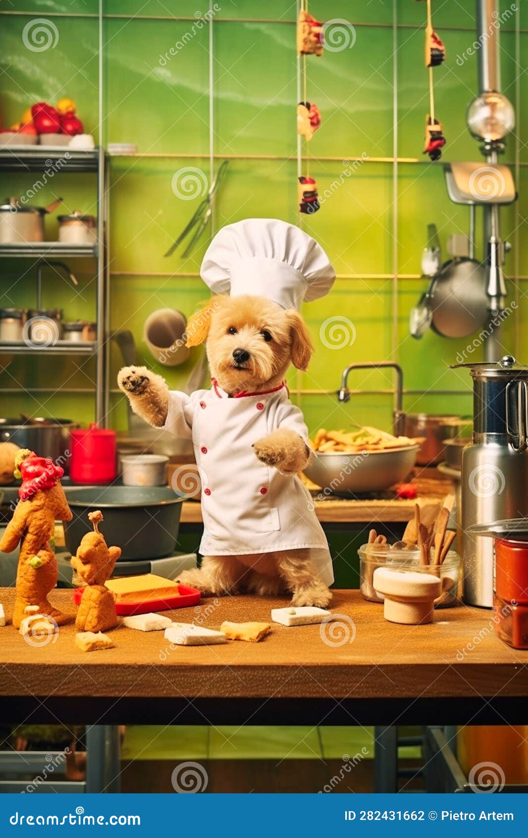 White Dog Cook, Generative AI Stock Illustration - Illustration of chef ...