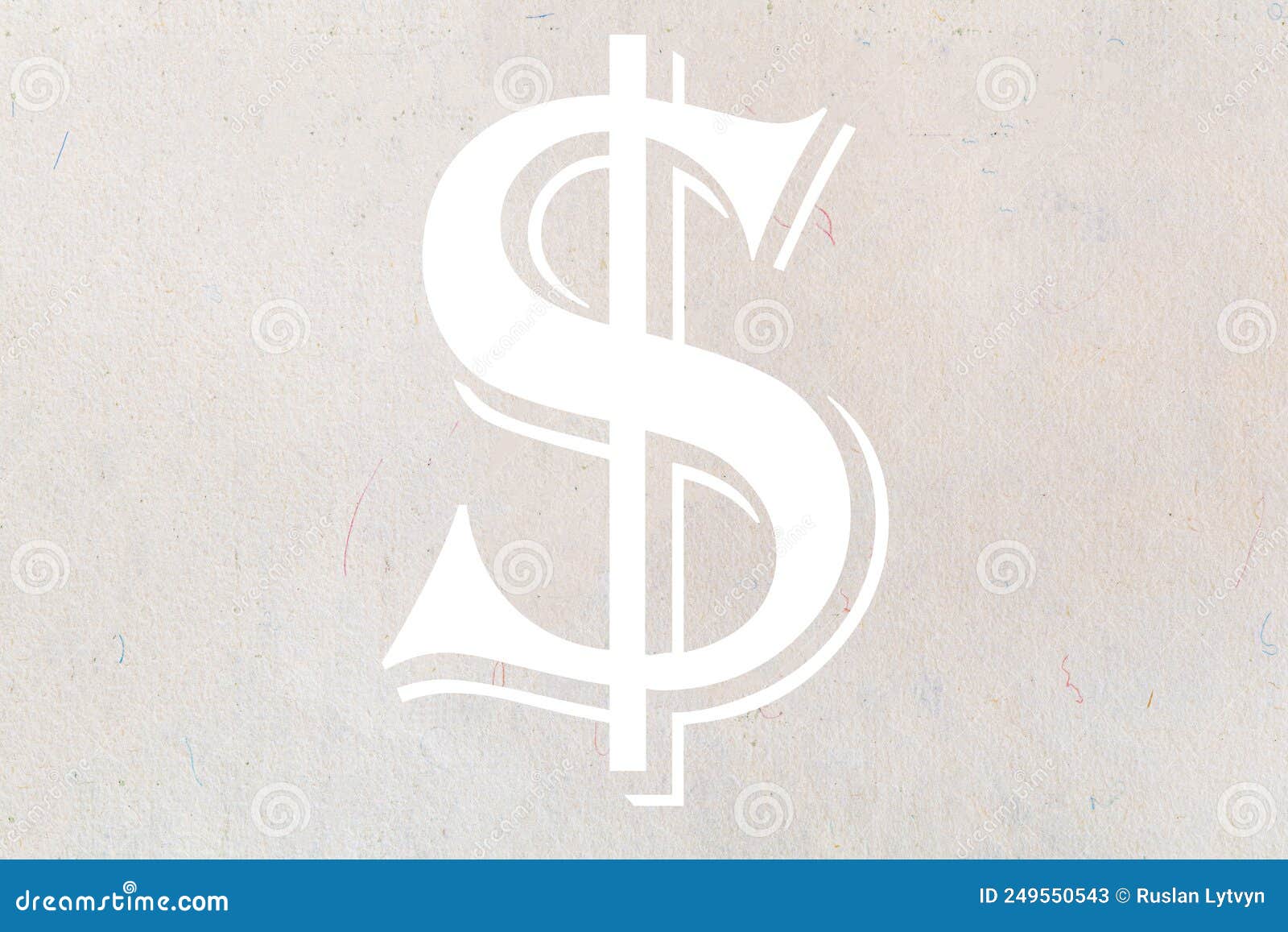 White Dollar Sign on Dollar Paper Background Stock Illustration ...