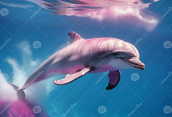 A White Dolphin Jumping Out of the Water Stock Illustration ...