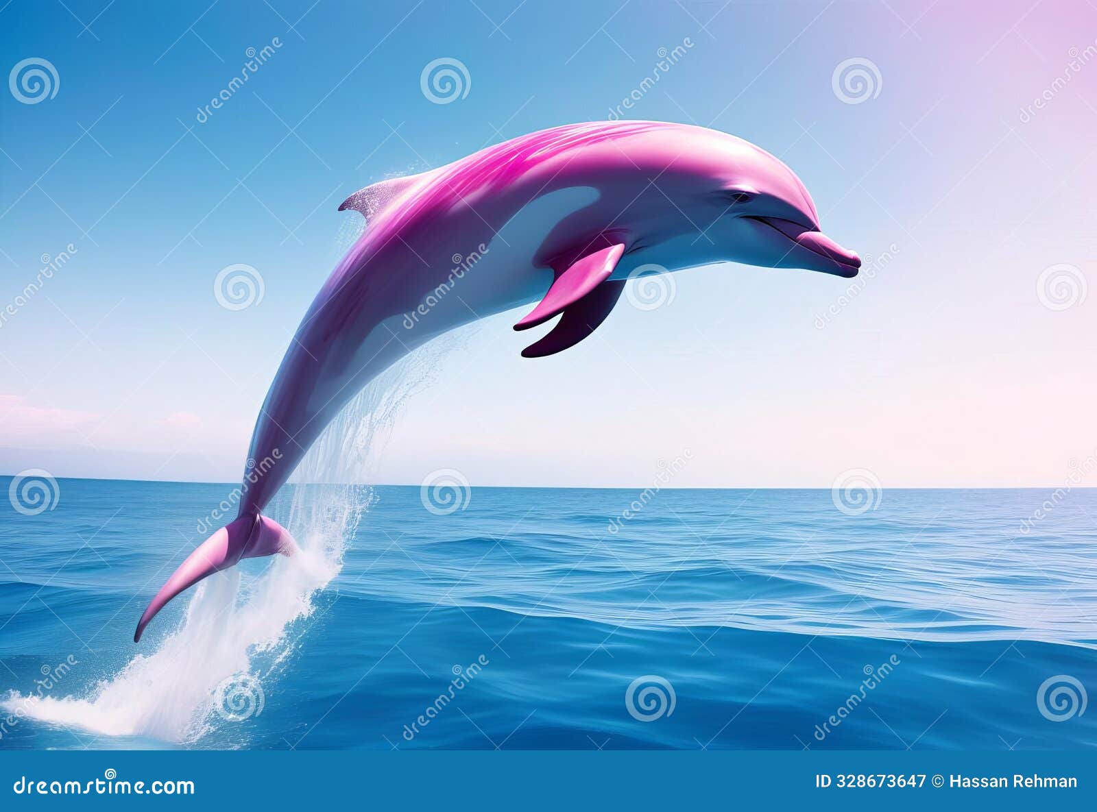 A White Dolphin Jumping Out of the Water Stock Illustration ...