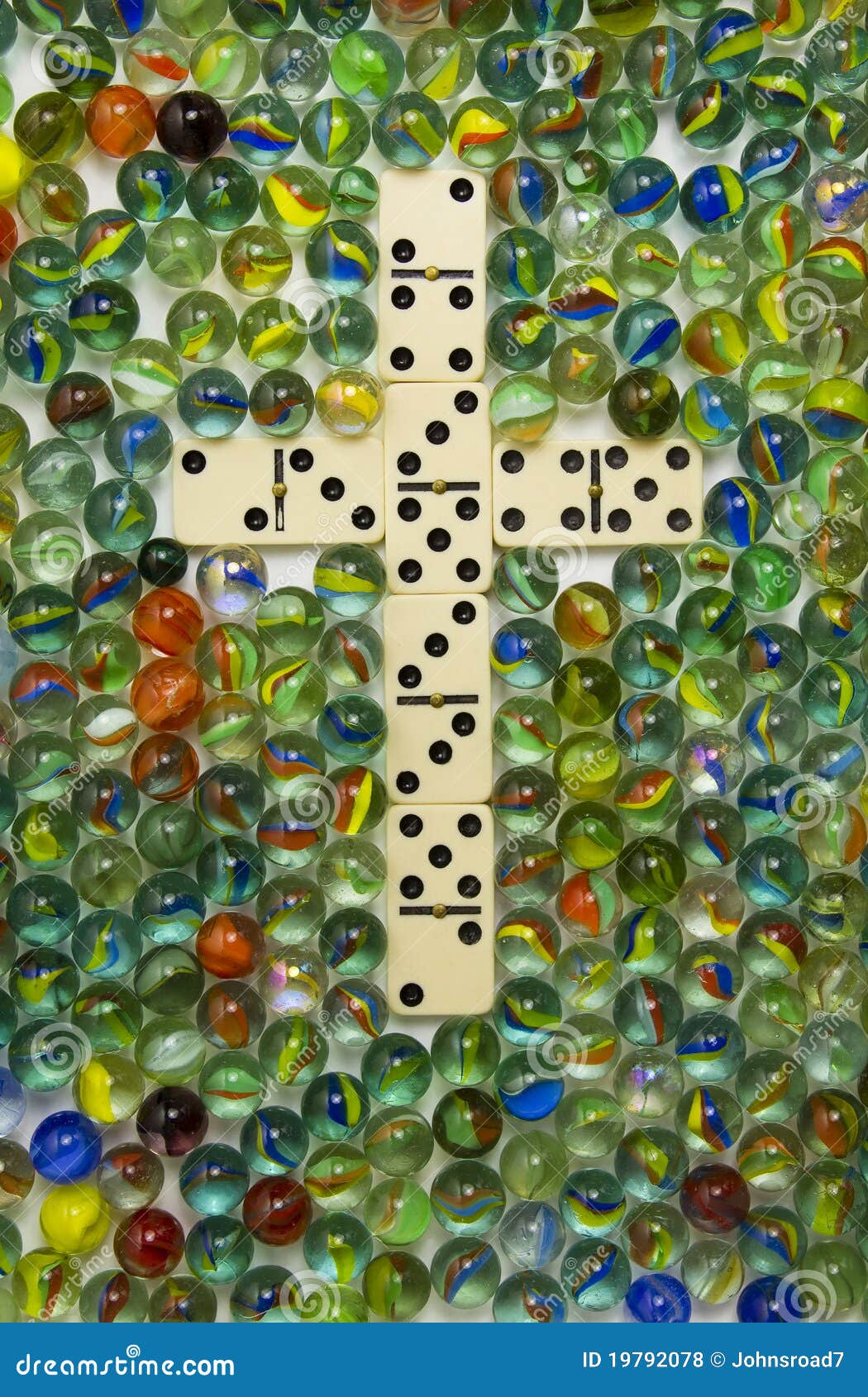 White Domino Cross & Marbles Stock Photo - Image of collection, balls ...