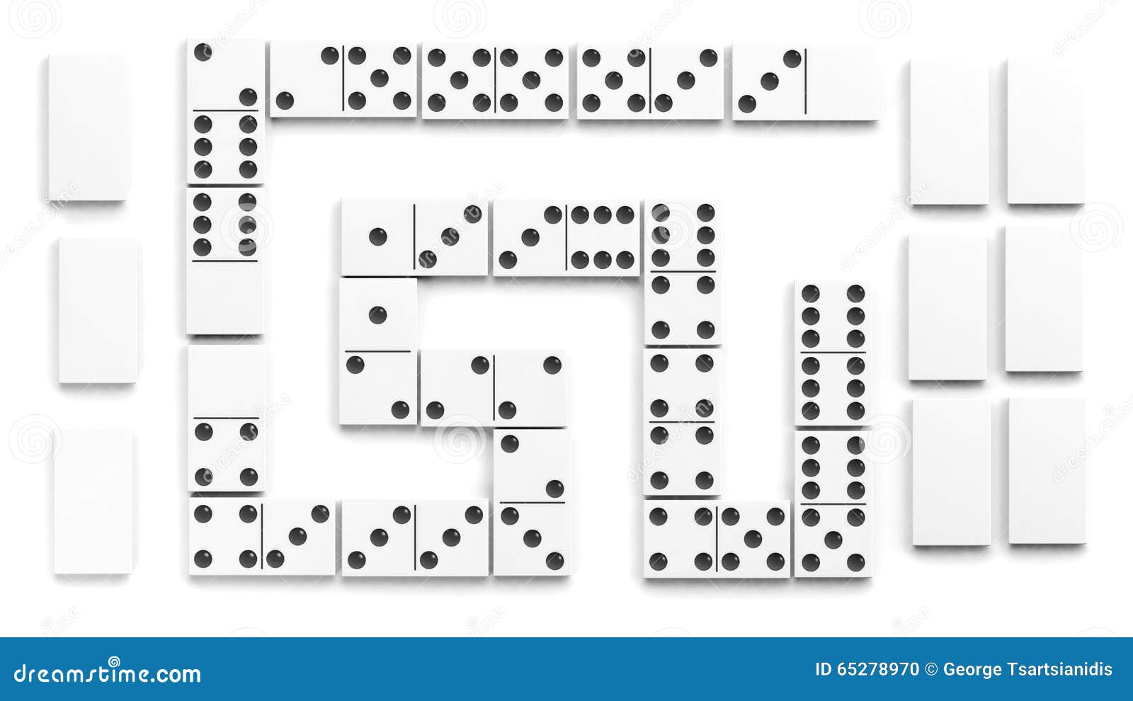 White Domino Full Set. Classic Game Dominoes In Flat Style. Dominoes ...