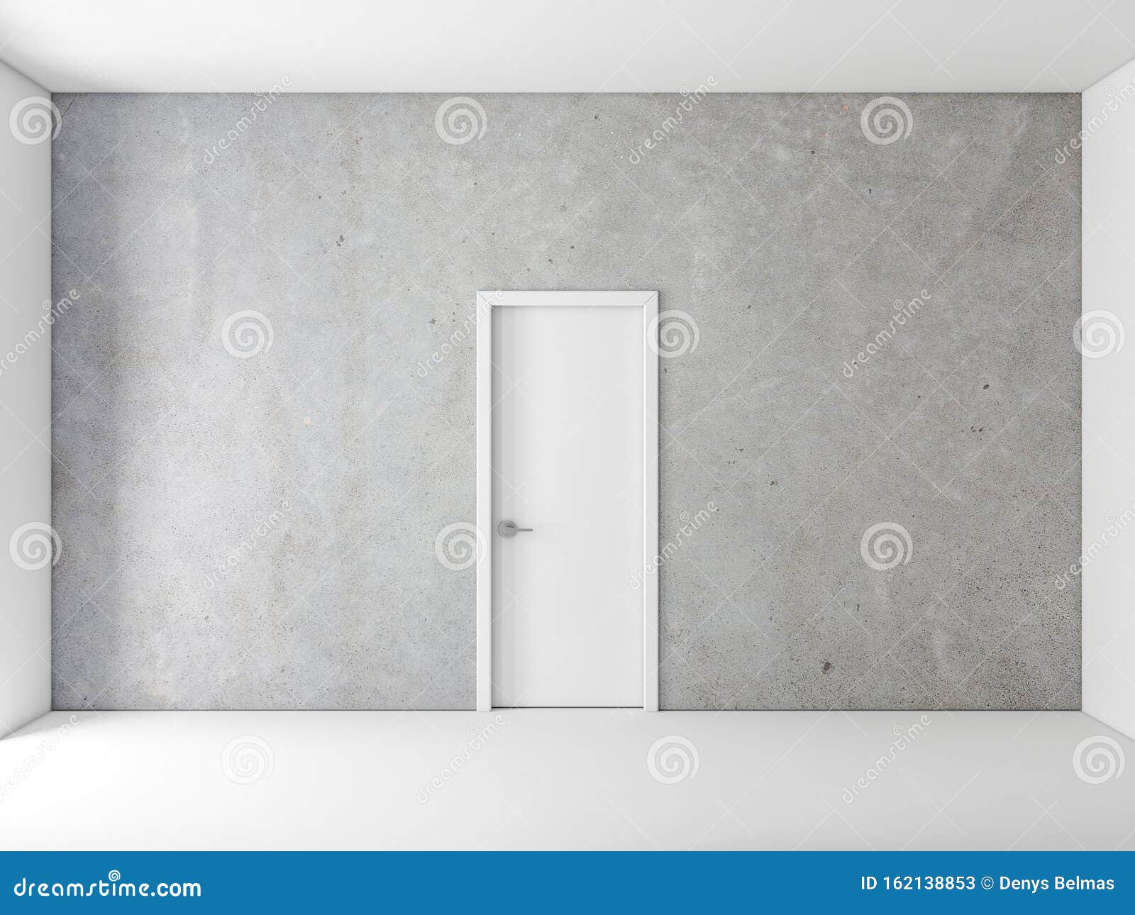 White Door in empty room stock illustration. Illustration of blank ...