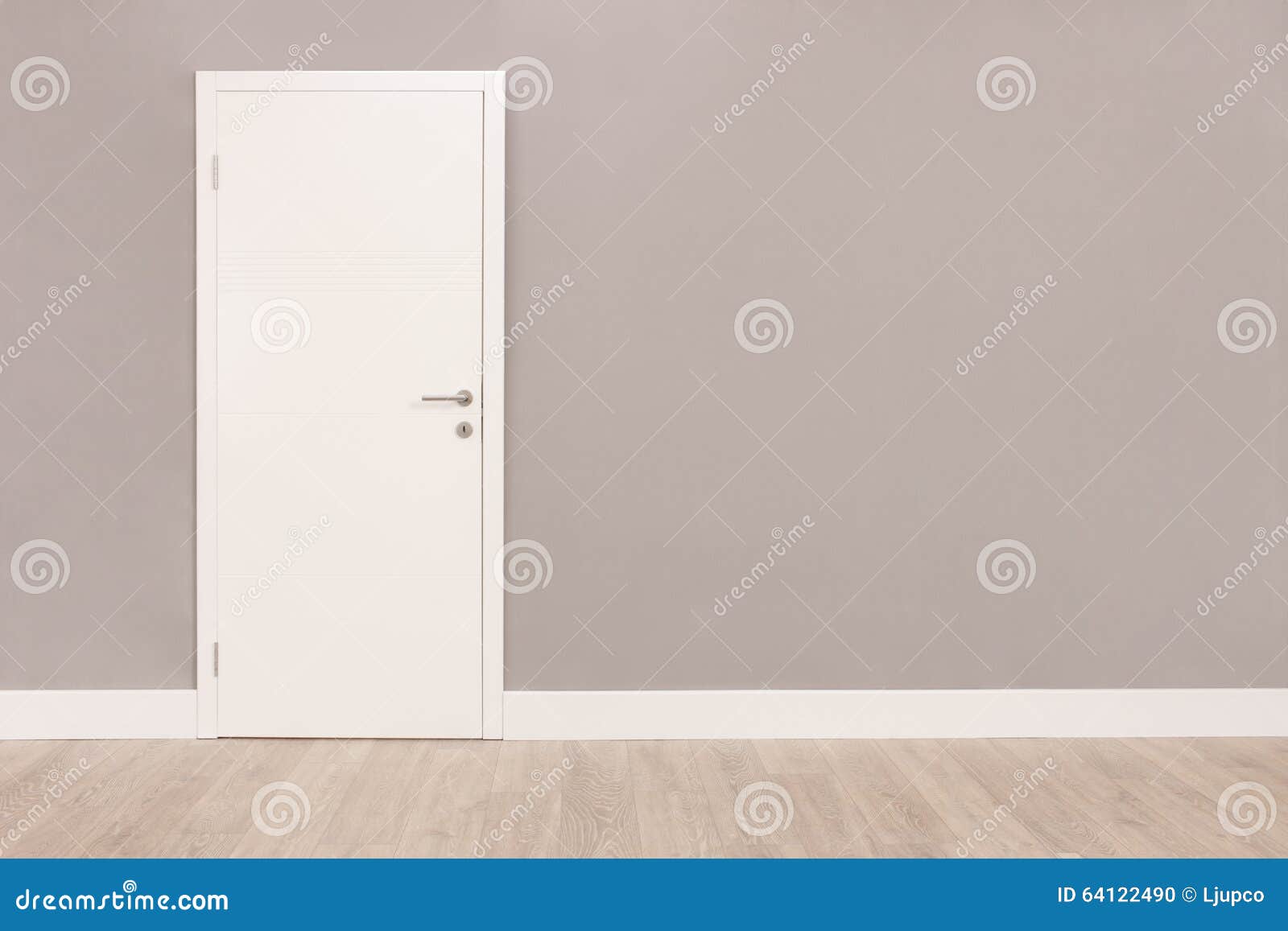 White Door in an Empty Room Stock Photo - Image of inside, access: 64122490