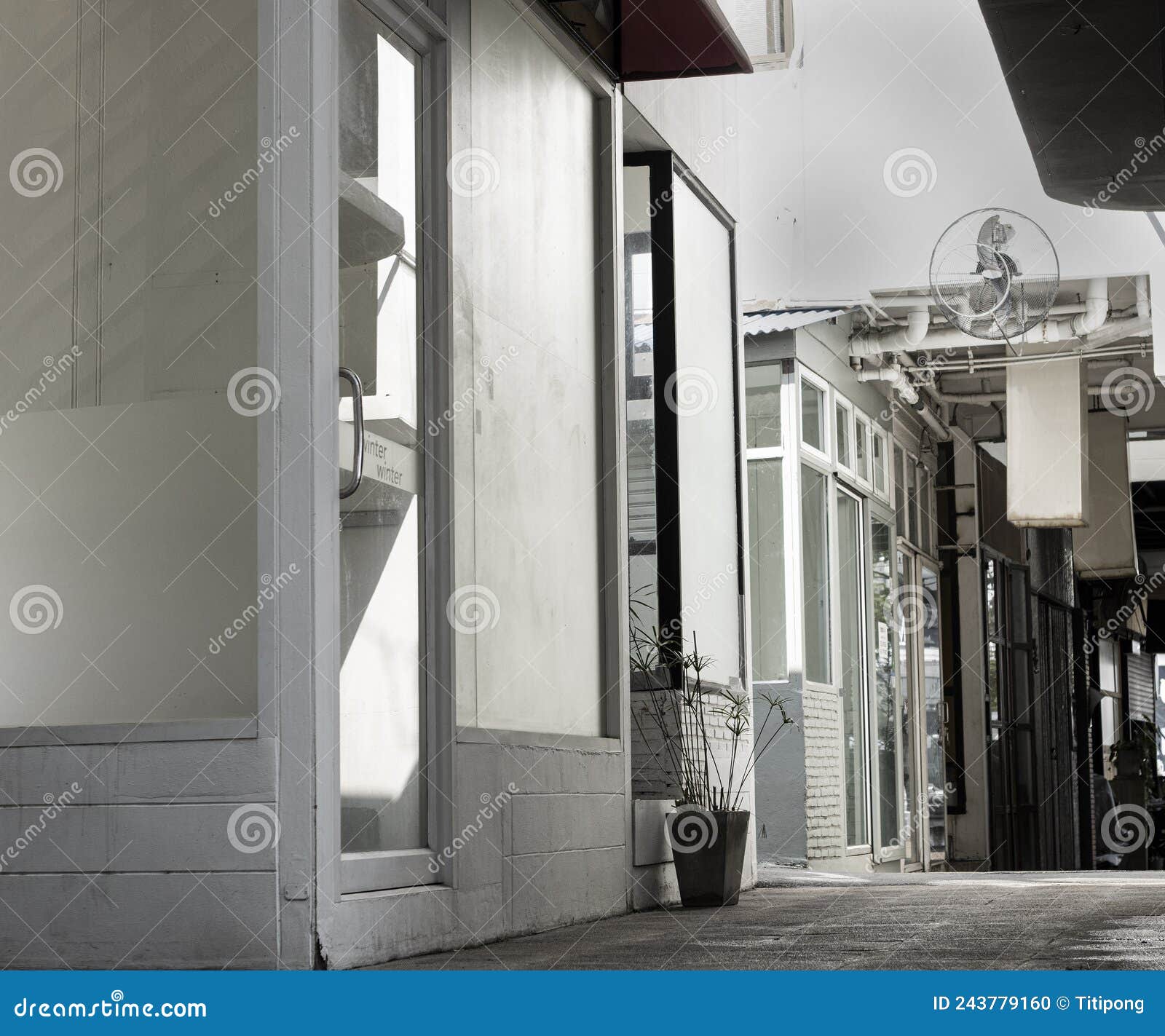 White Door in Front of the Shop Editorial Image - Image of store ...