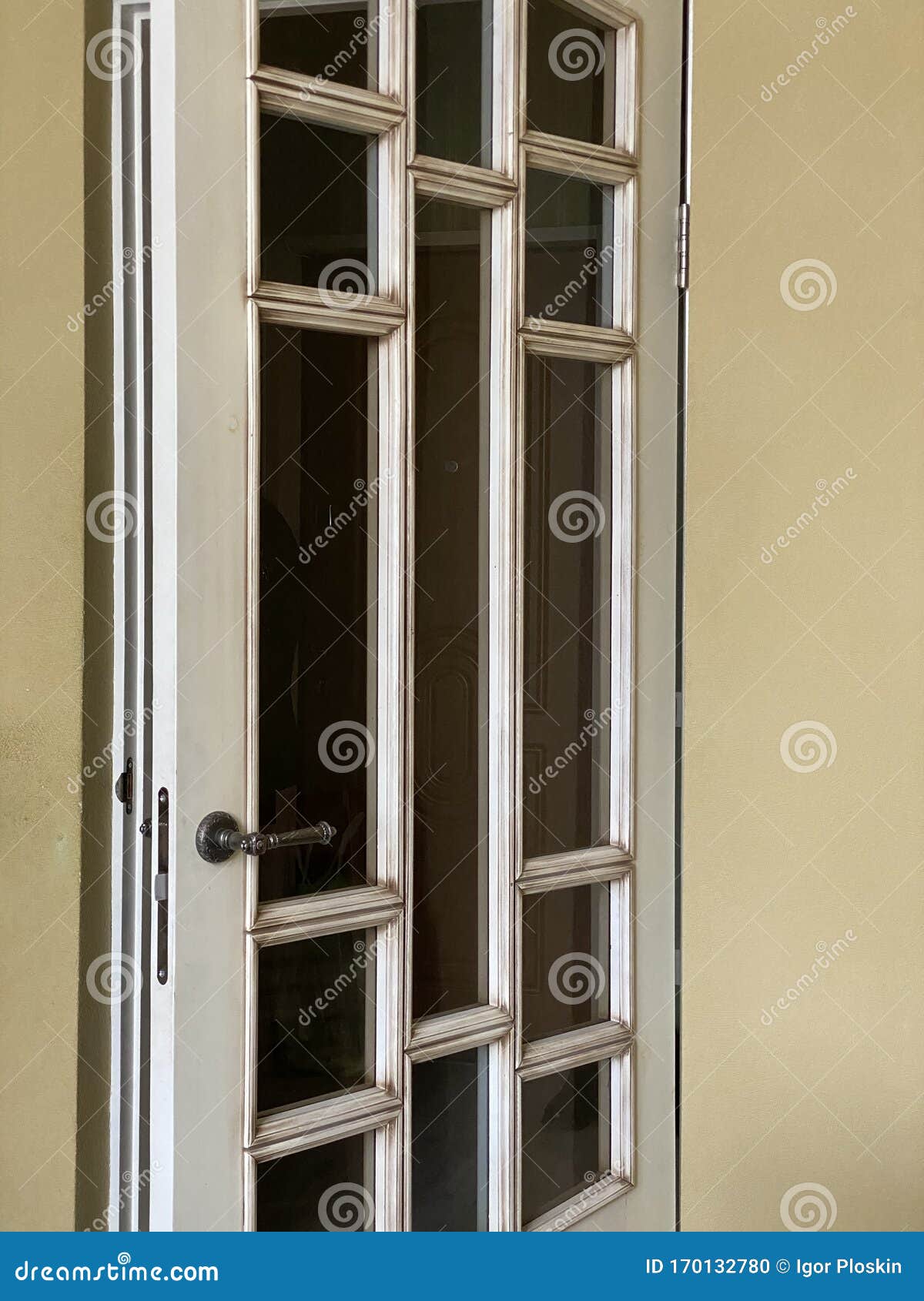 White door with glass stock photo. Image of light, design - 170132780