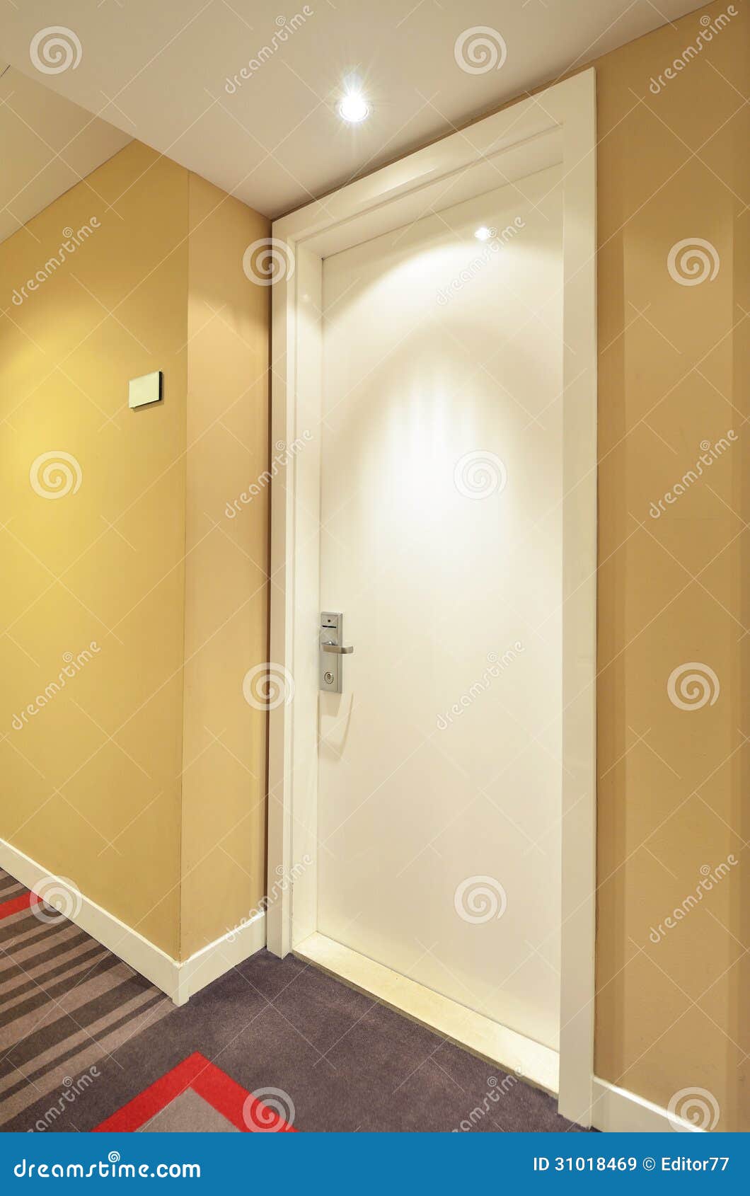 White Door from the Hotel Room Stock Image - Image of business, inside ...