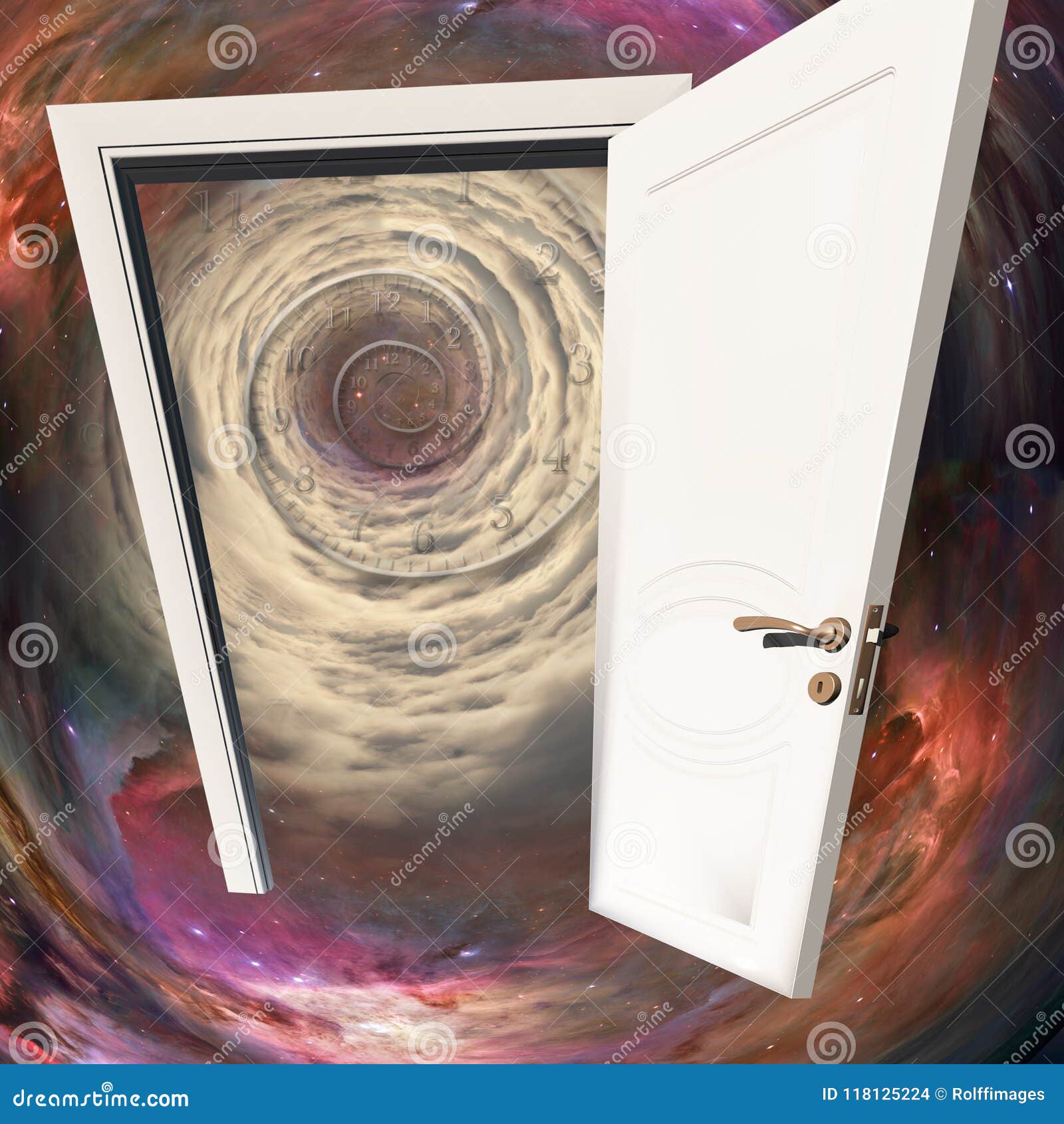 Door in time stock photo. Image of spiral, exit, eternity - 118125224