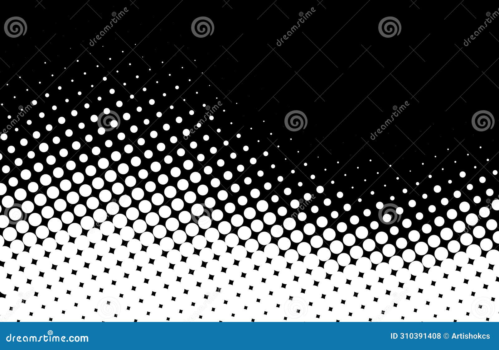 White Dots Pattern. Halftone Gradient Background. Wavy Dotted Texture ...