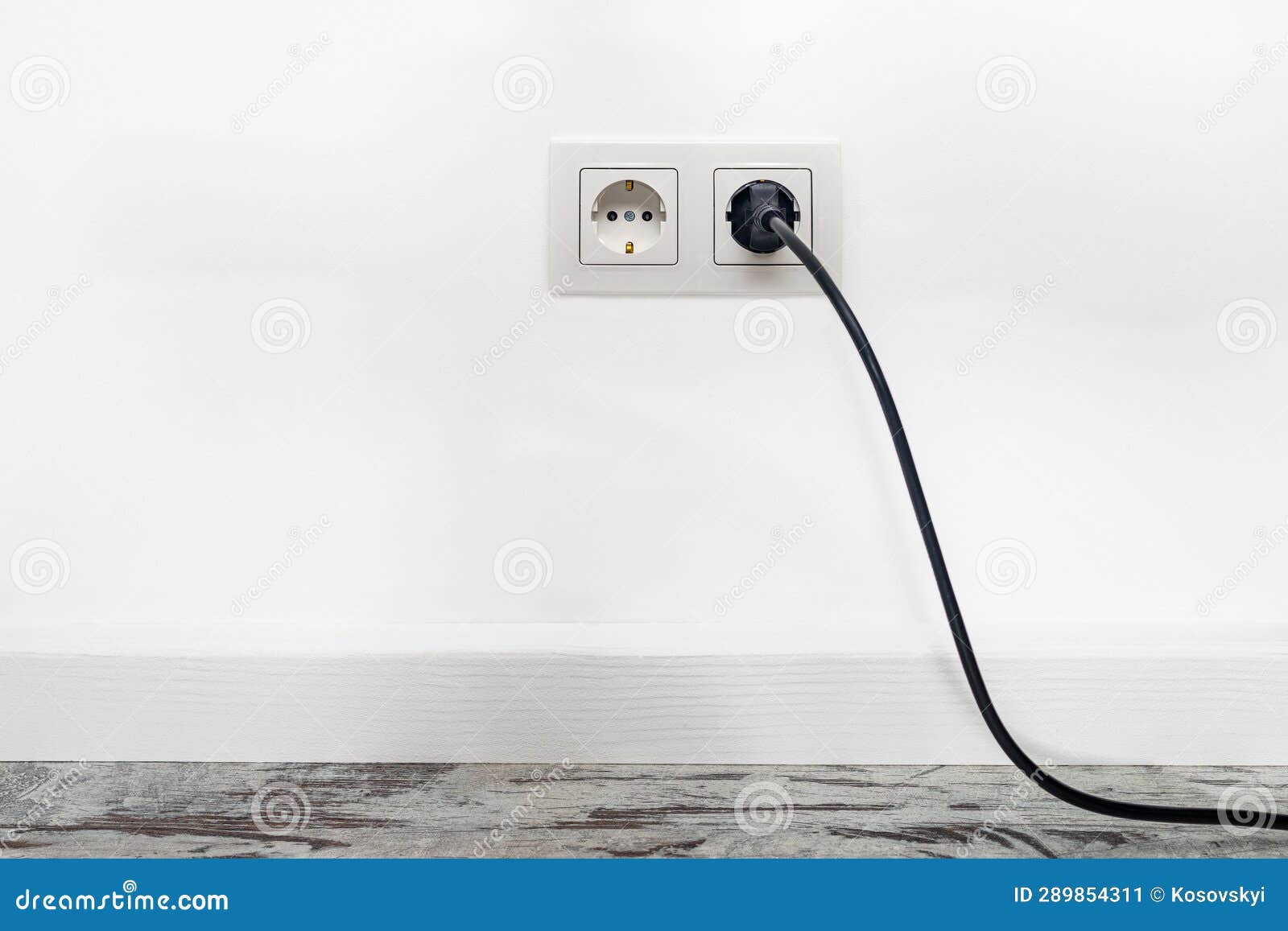 White Double Outlet on White Wall Stock Image - Image of copy, electric ...