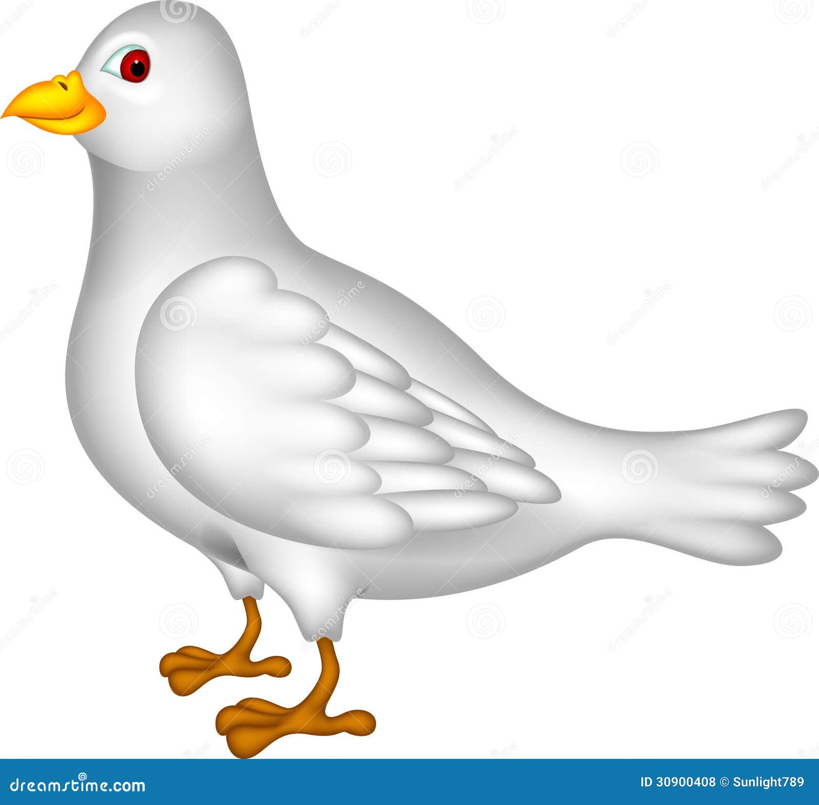 White dove cartoon stock illustration. Illustration of news - 30900408