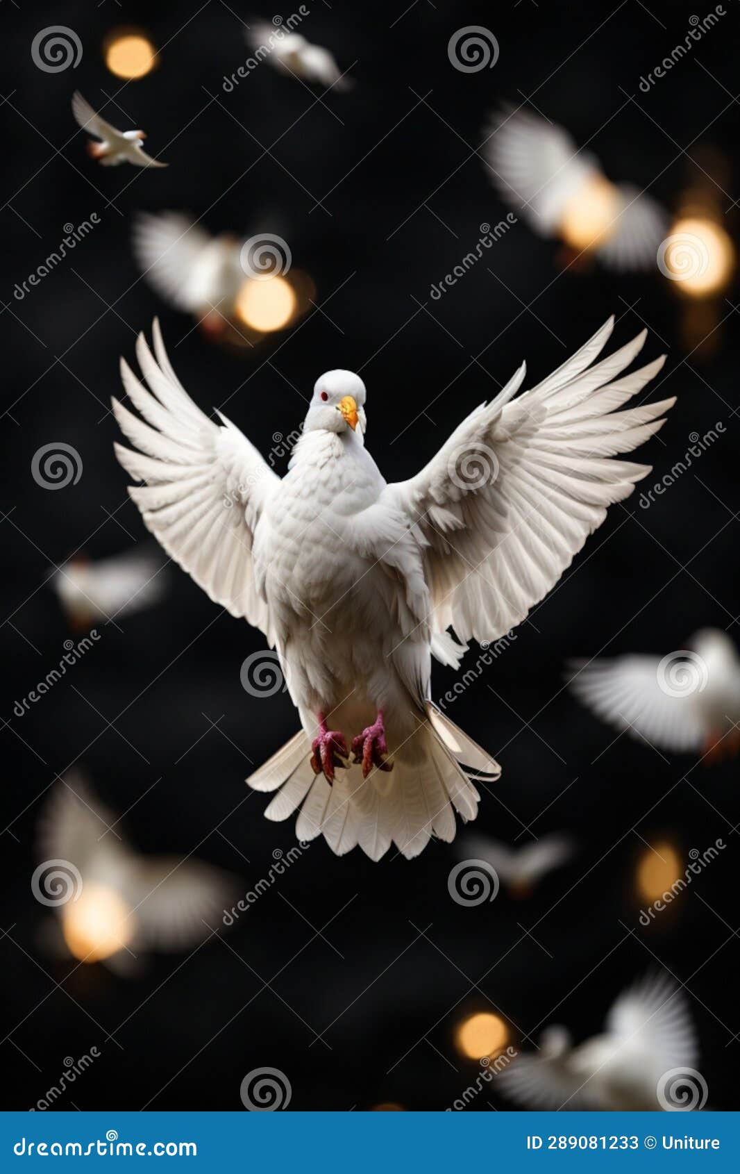 White dove in flight stock illustration. Illustration of pure - 289081233