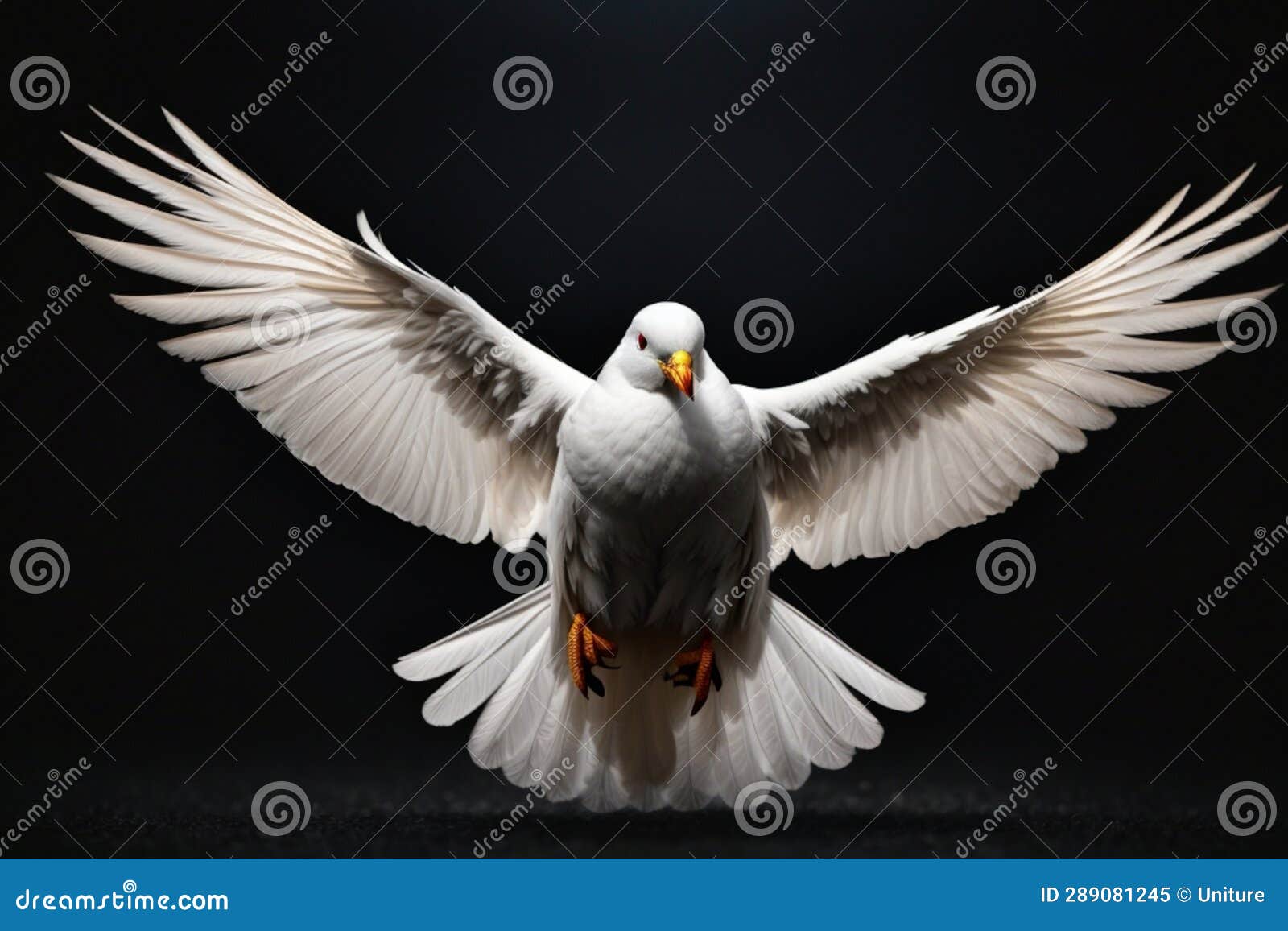 White dove in flight stock image. Image of holy, pigeon - 289081245