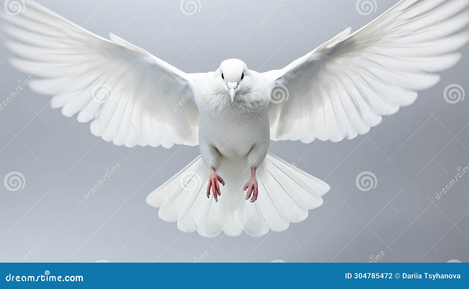 White Dove in Flight on Grey Backgroud. Stock Illustration ...