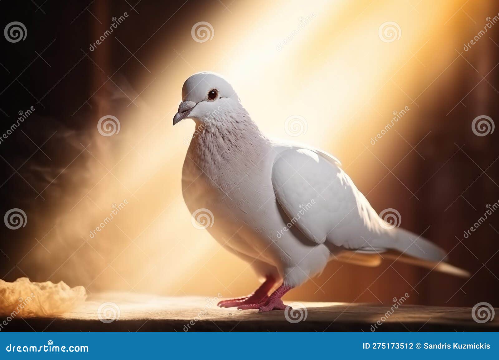White Dove Illuminated by the Rays of the Sun. Generative AI Stock ...