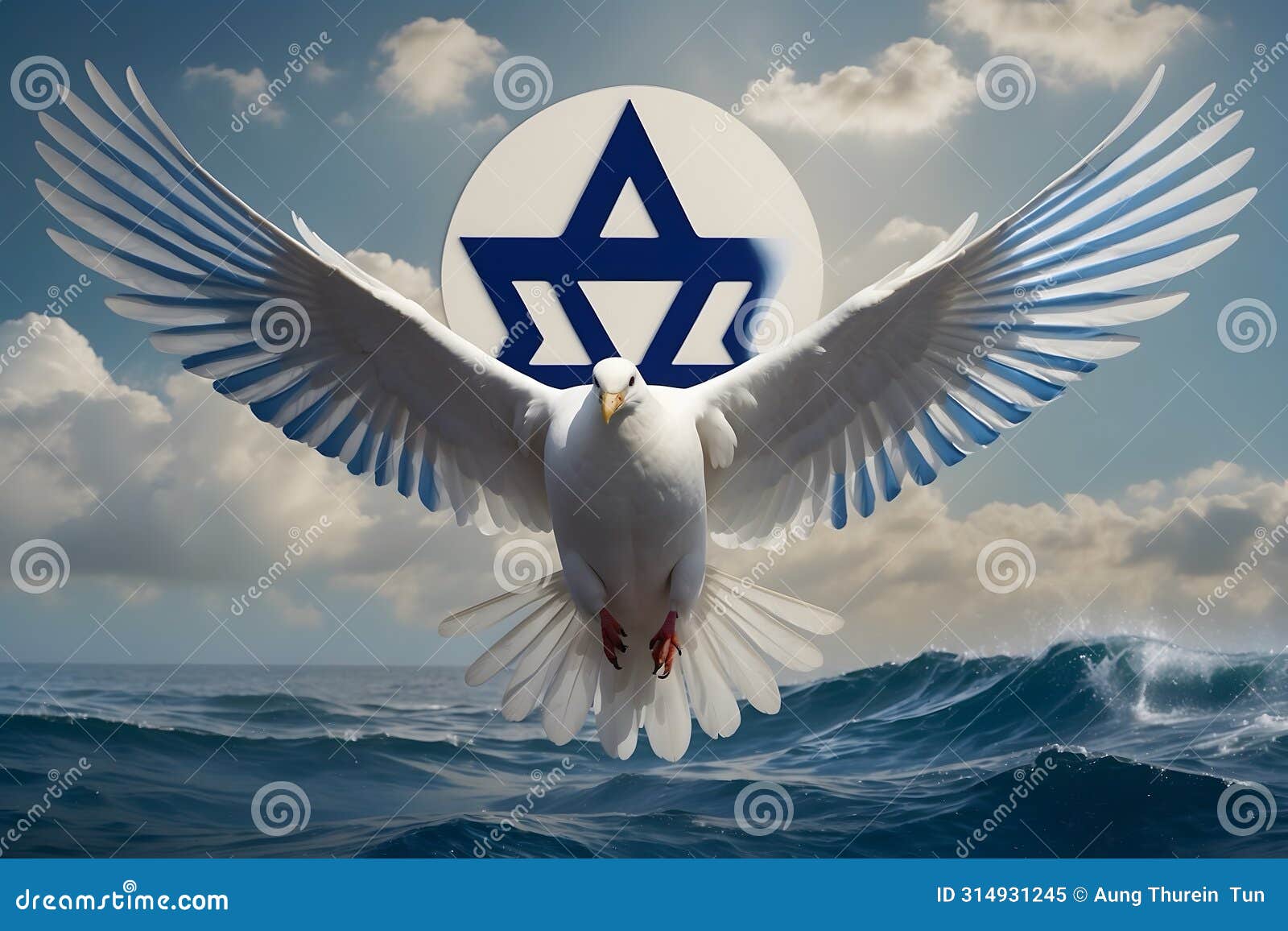 A White Dove with an Israel Flag Background Stock Image - Image of ...