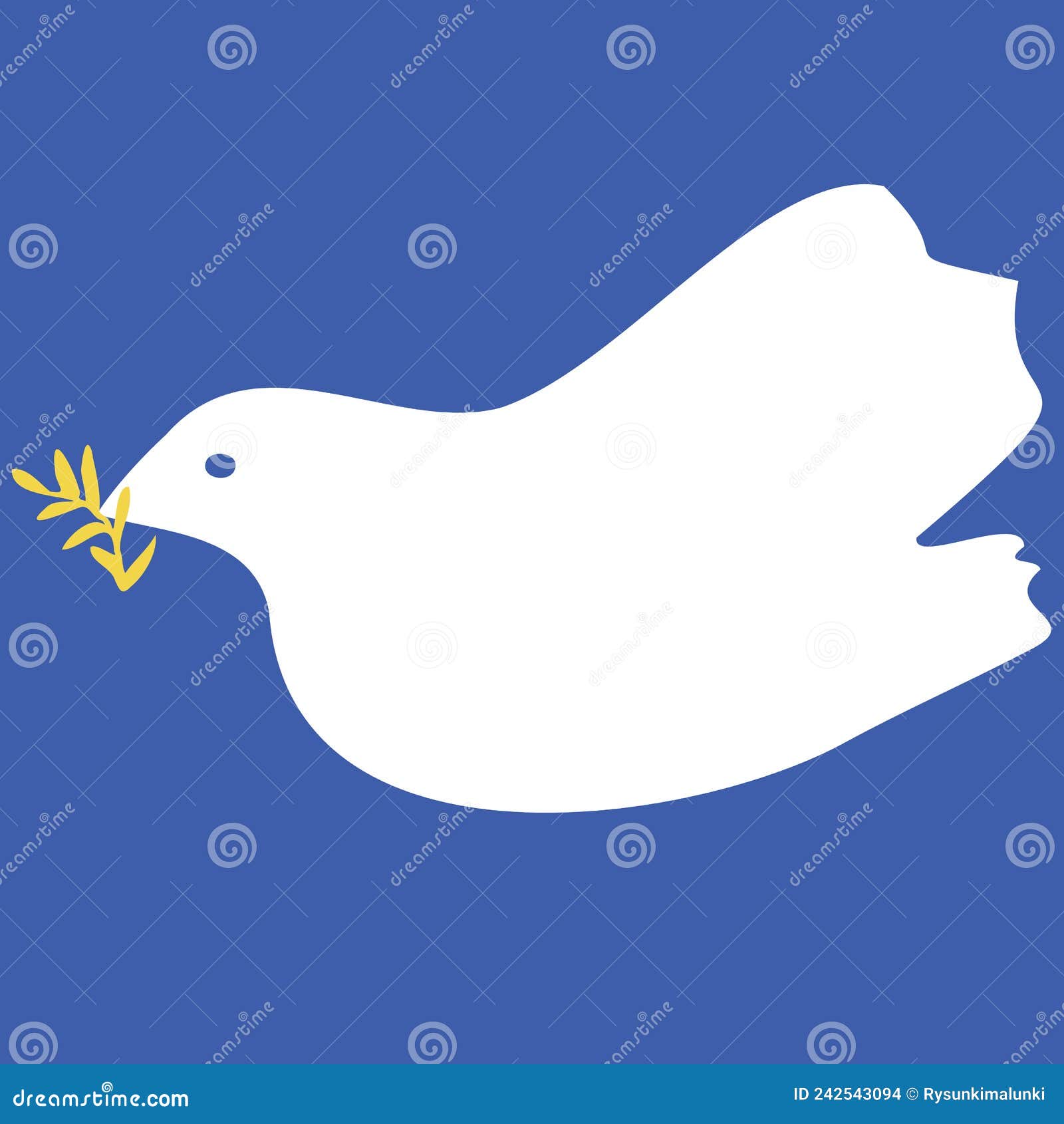 White Dove Peace Symbol Simple Vector Illustration Stock Vector ...