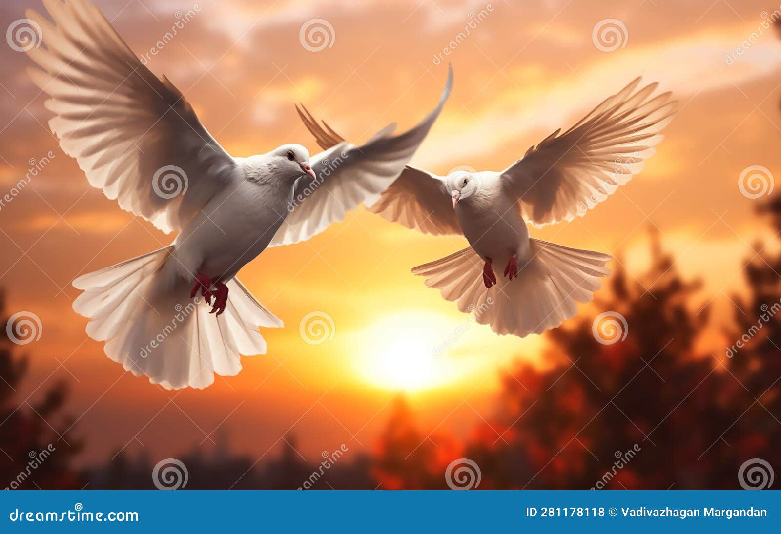 White dove on sunset stock illustration. Illustration of aspiration ...