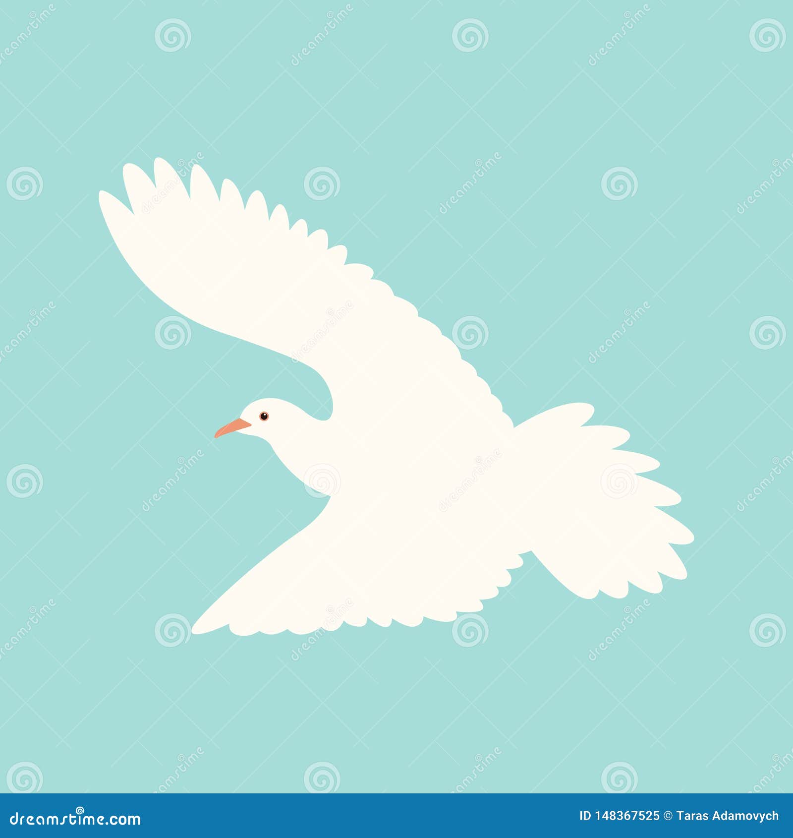 White Dove.vector Illustration, Flat Style Stock Vector - Illustration ...