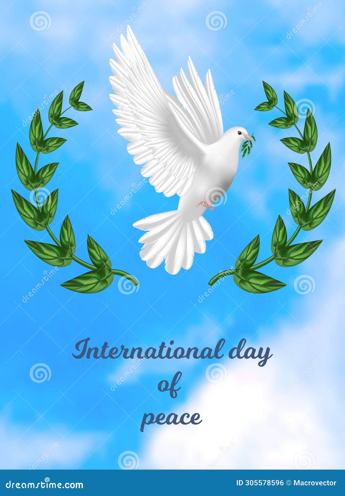 White Dove Vertical Banner in Realistic Design Stock Illustration ...