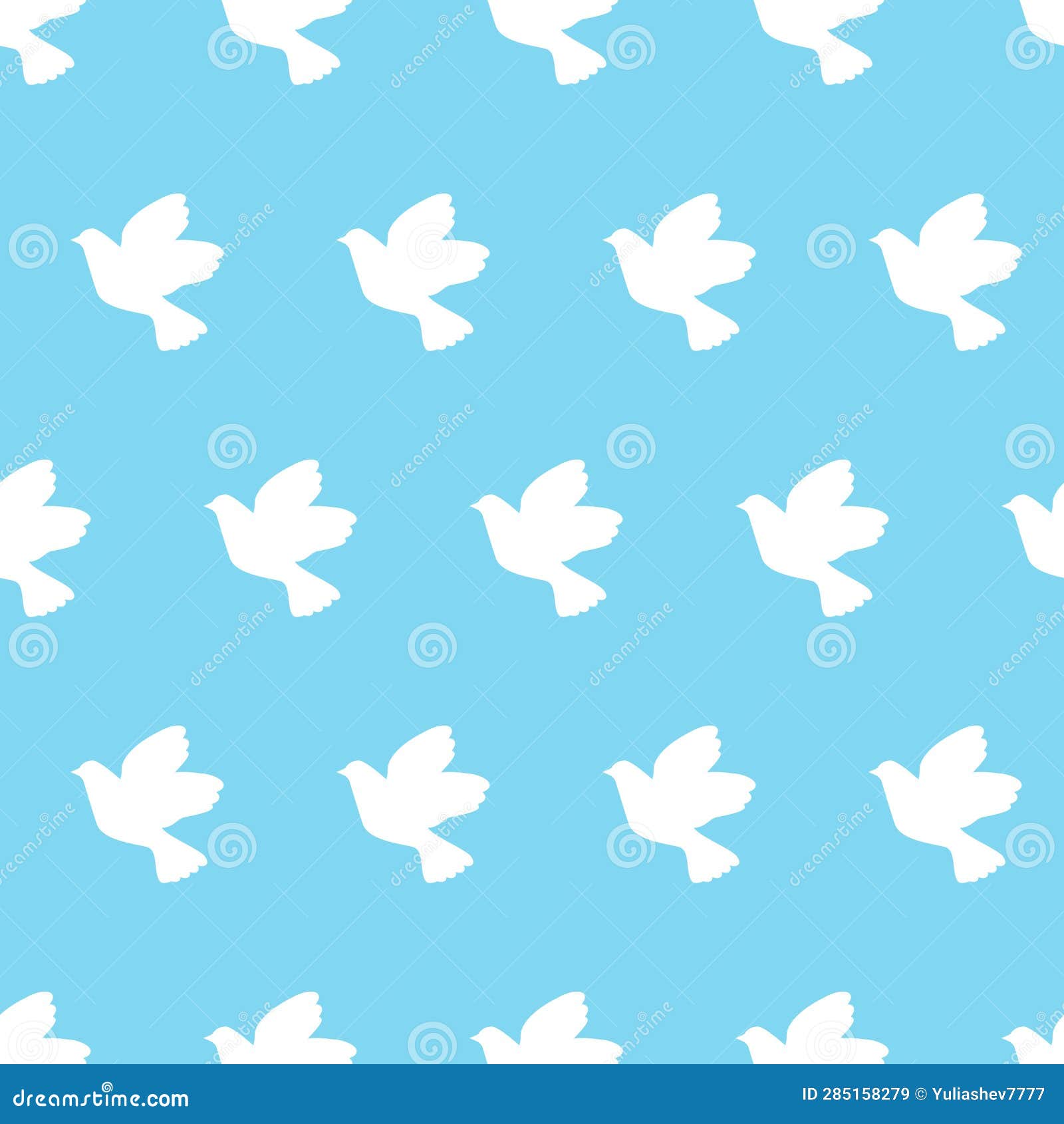 White Doves, Seamless Pattern, Vector Stock Vector - Illustration of ...