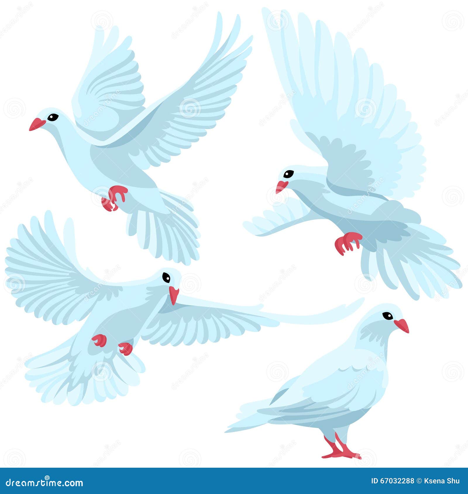 Four Doves Vector Illustration | CartoonDealer.com #36472082