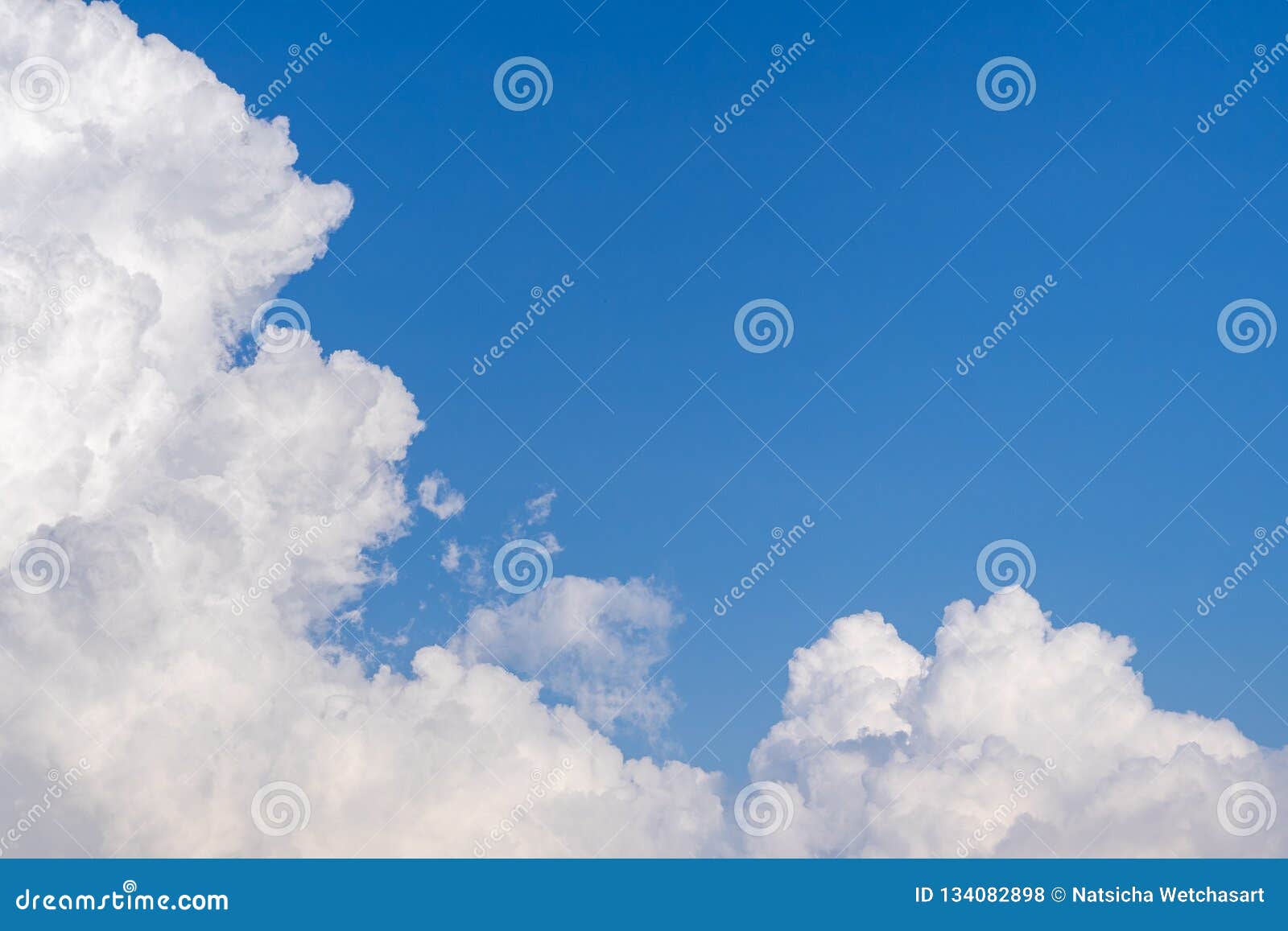 White Dramatic Cloud on Bright Blue Sky Background Stock Photo - Image ...