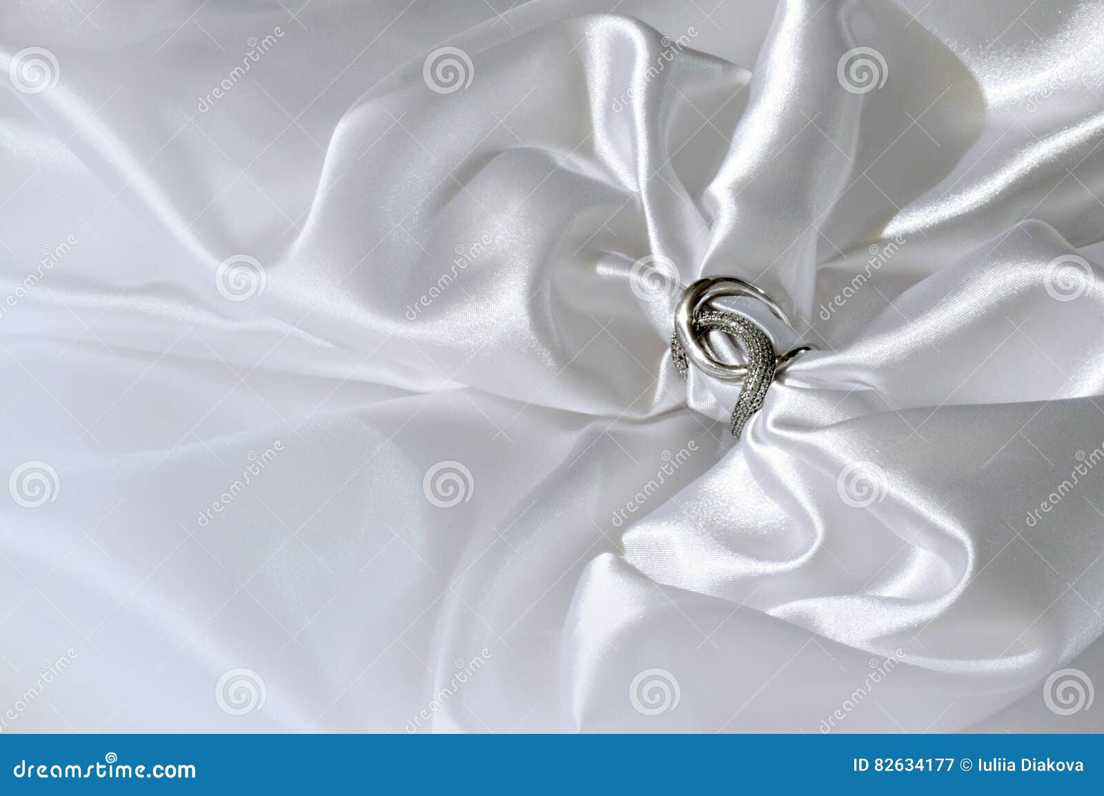 White Draped Silk with Luxury Ring Stock Image - Image of cover ...
