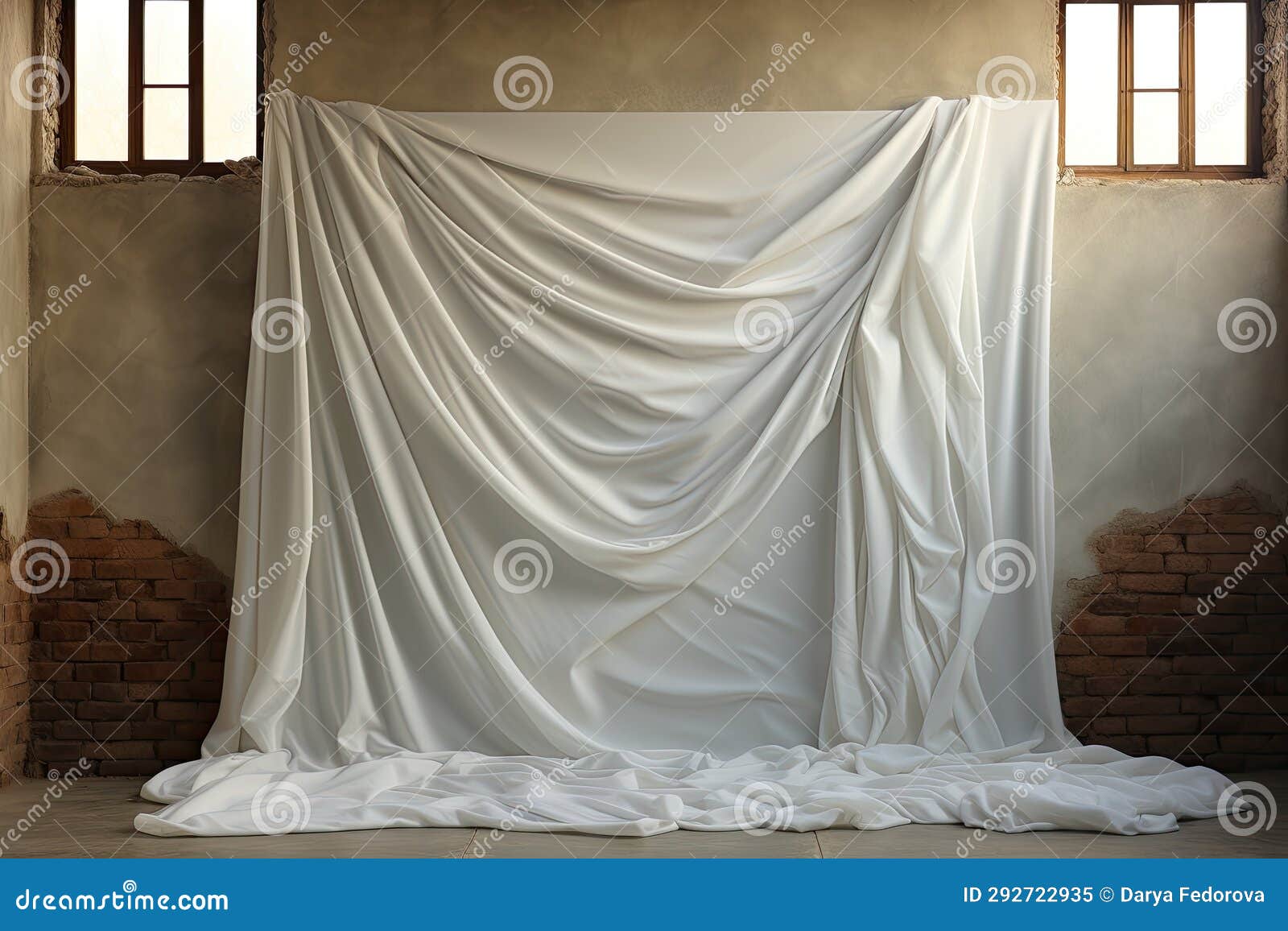 White Drapery Made of Fabric in the Studio for a Photo Stock ...