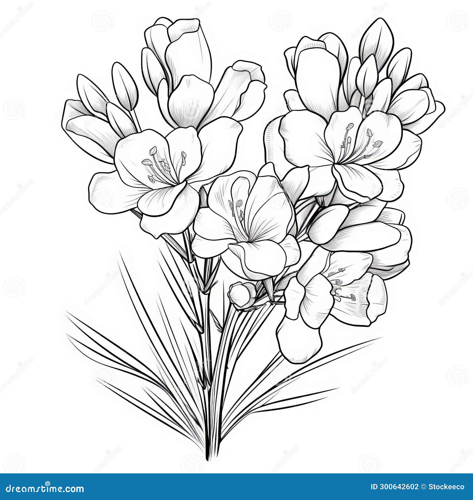 Realistic Line Drawing of Flowers: Anemoiacore Illustration with Subtle ...