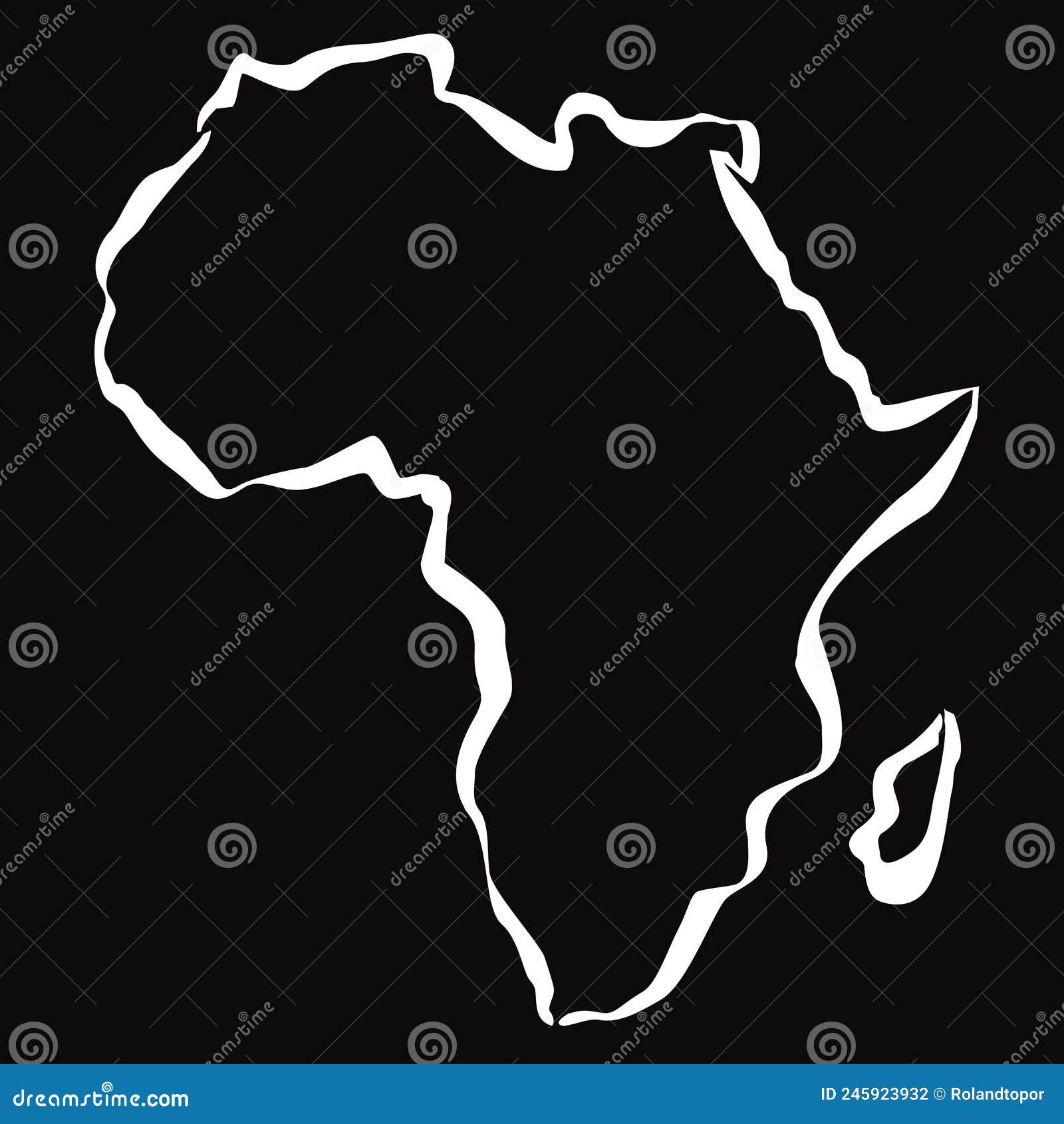 White Drawing Vector Map of Africa. Stock Vector - Illustration of ...
