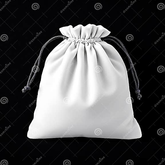 White Drawstring Bag Packaging Isolated Stock Illustration ...