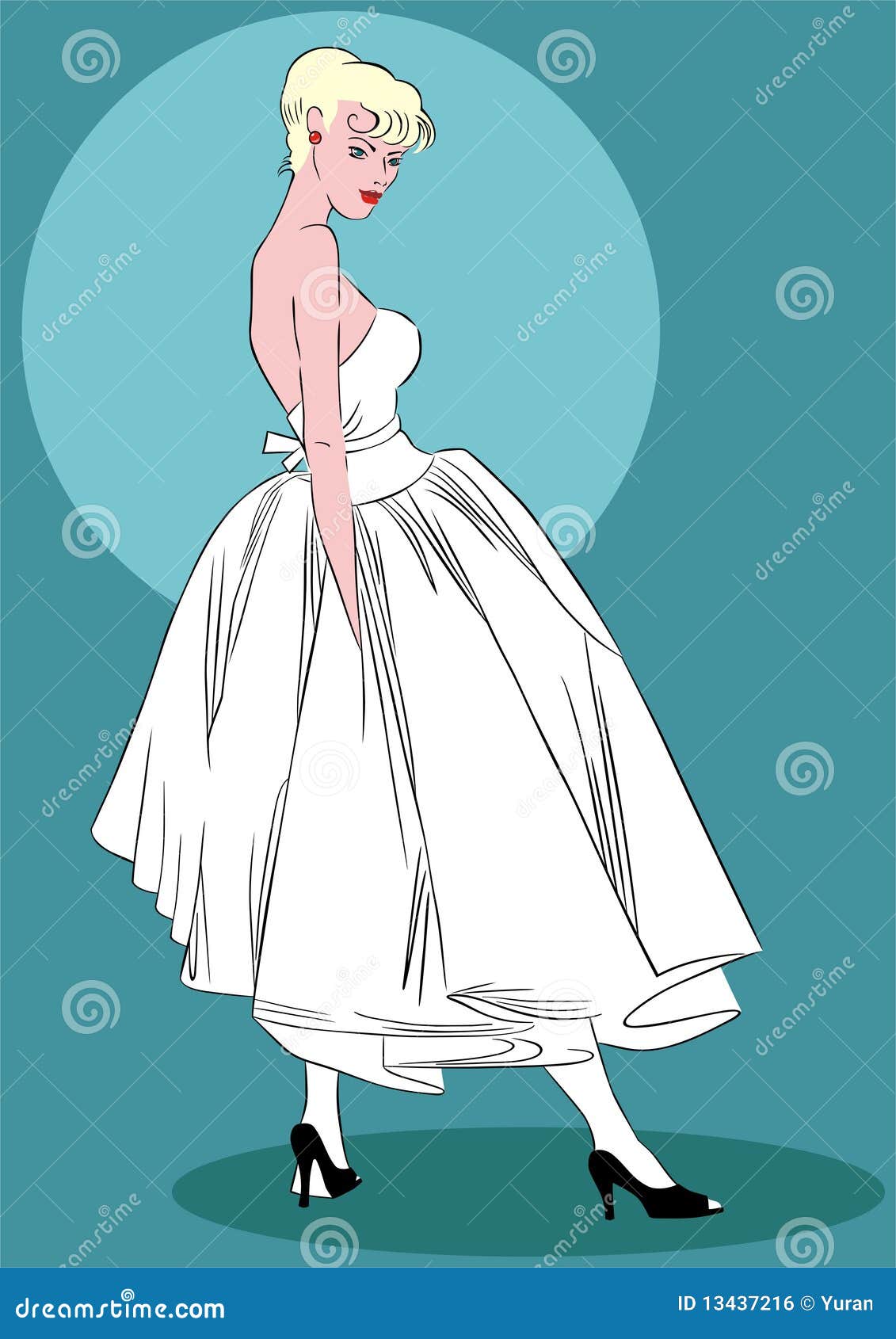 White dress stock vector. Illustration of style, model - 13437216