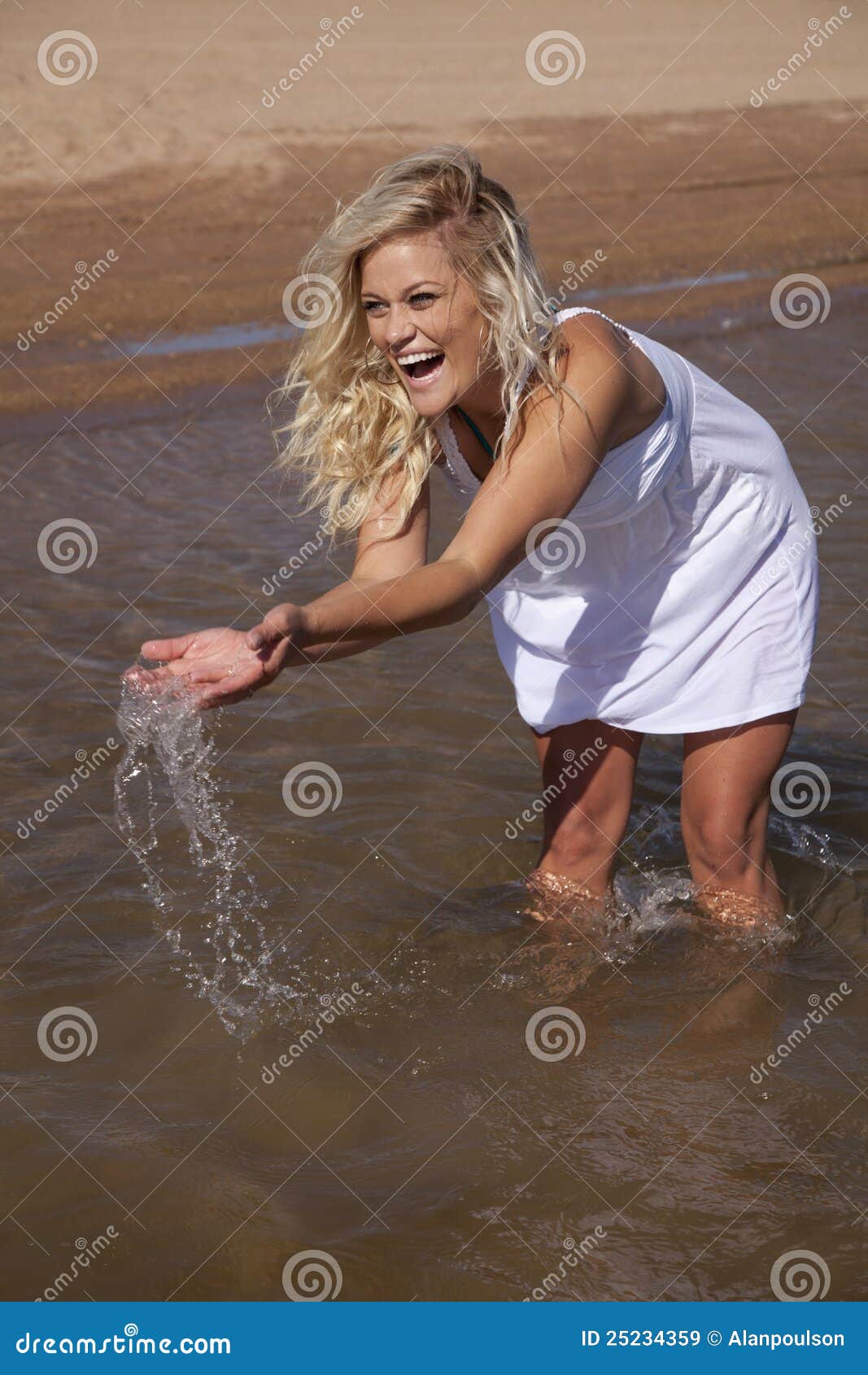 White dress splash laugh stock image. Image of blue, excitement - 25234359