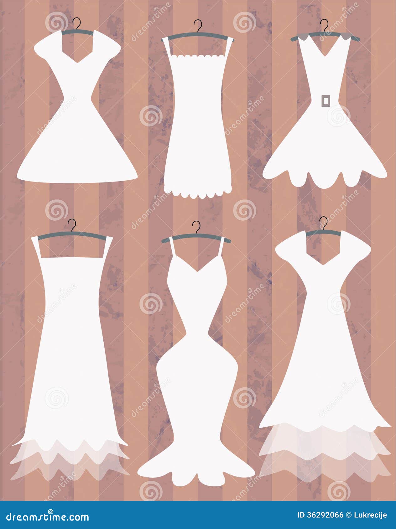 White dresses collection stock vector. Illustration of design - 36292066