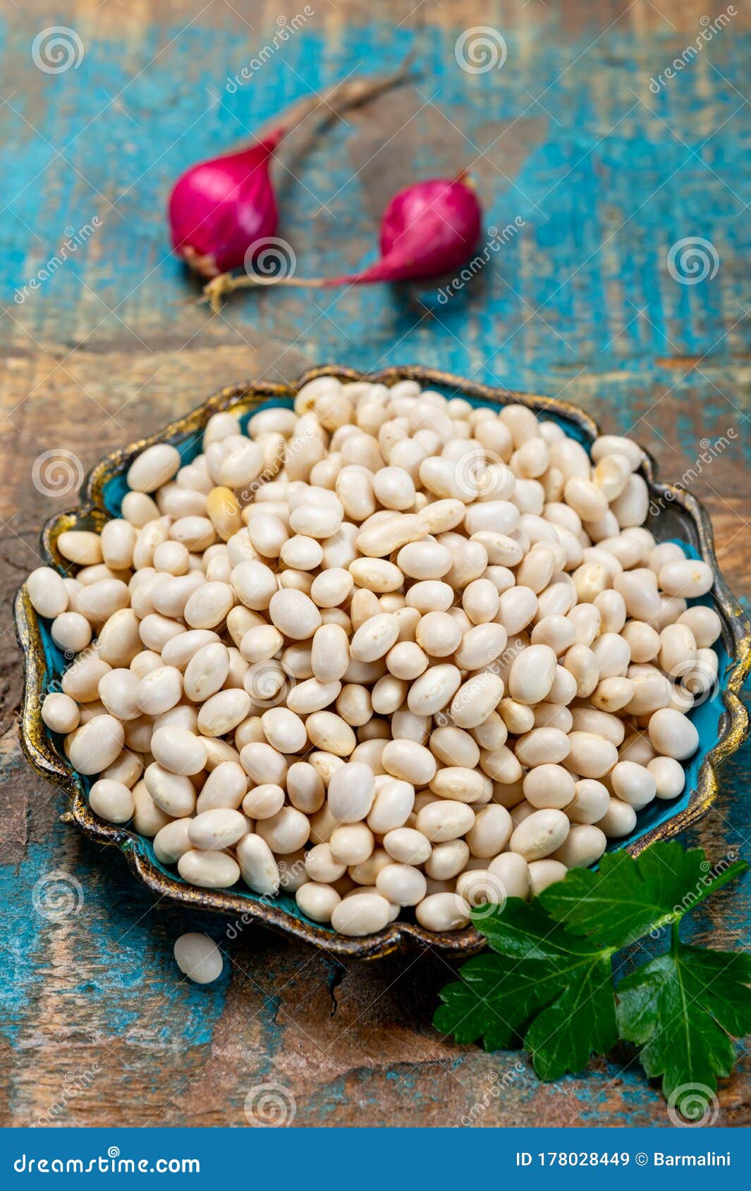 White Dried Small Beans Legumes in Bowl Stock Image - Image of texture ...