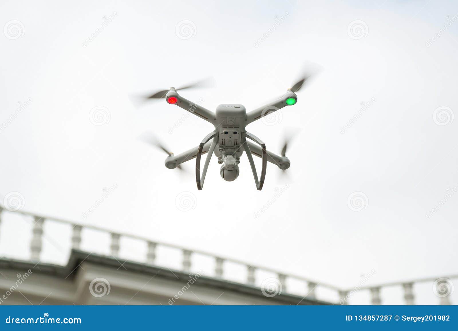 White Drone on the Background of Sky Stock Image - Image of camera ...