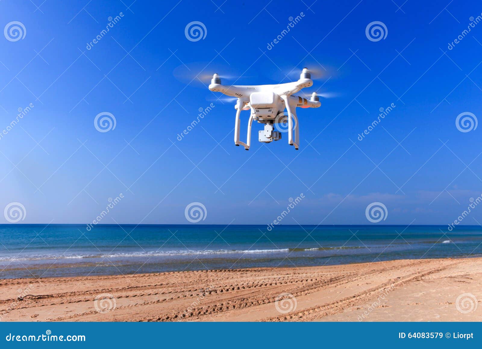 White Drone Equipped with High Resolution 4K Video Camera Stock Image ...