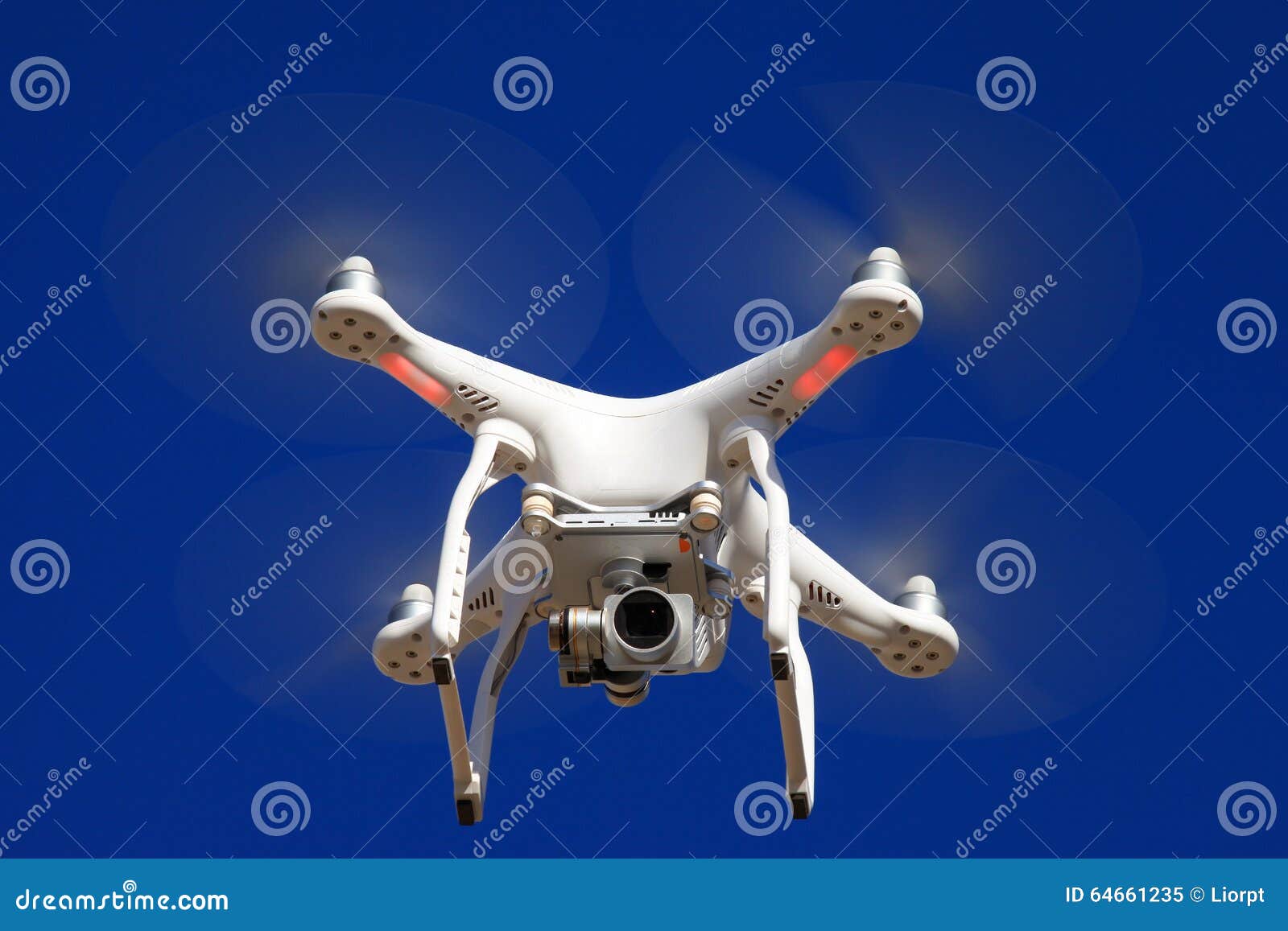 White Drone Equipped with High Resolution 4K Video Camera Stock Image ...